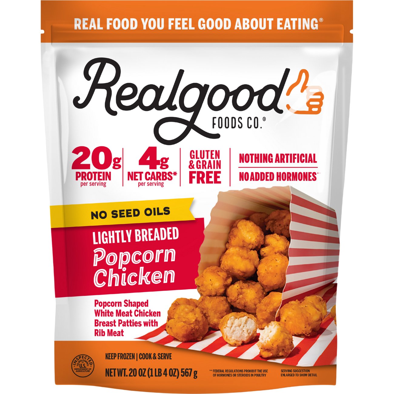 Real Good Foods Co. Frozen Lightly Breaded Popcorn Chicken - Shop ...