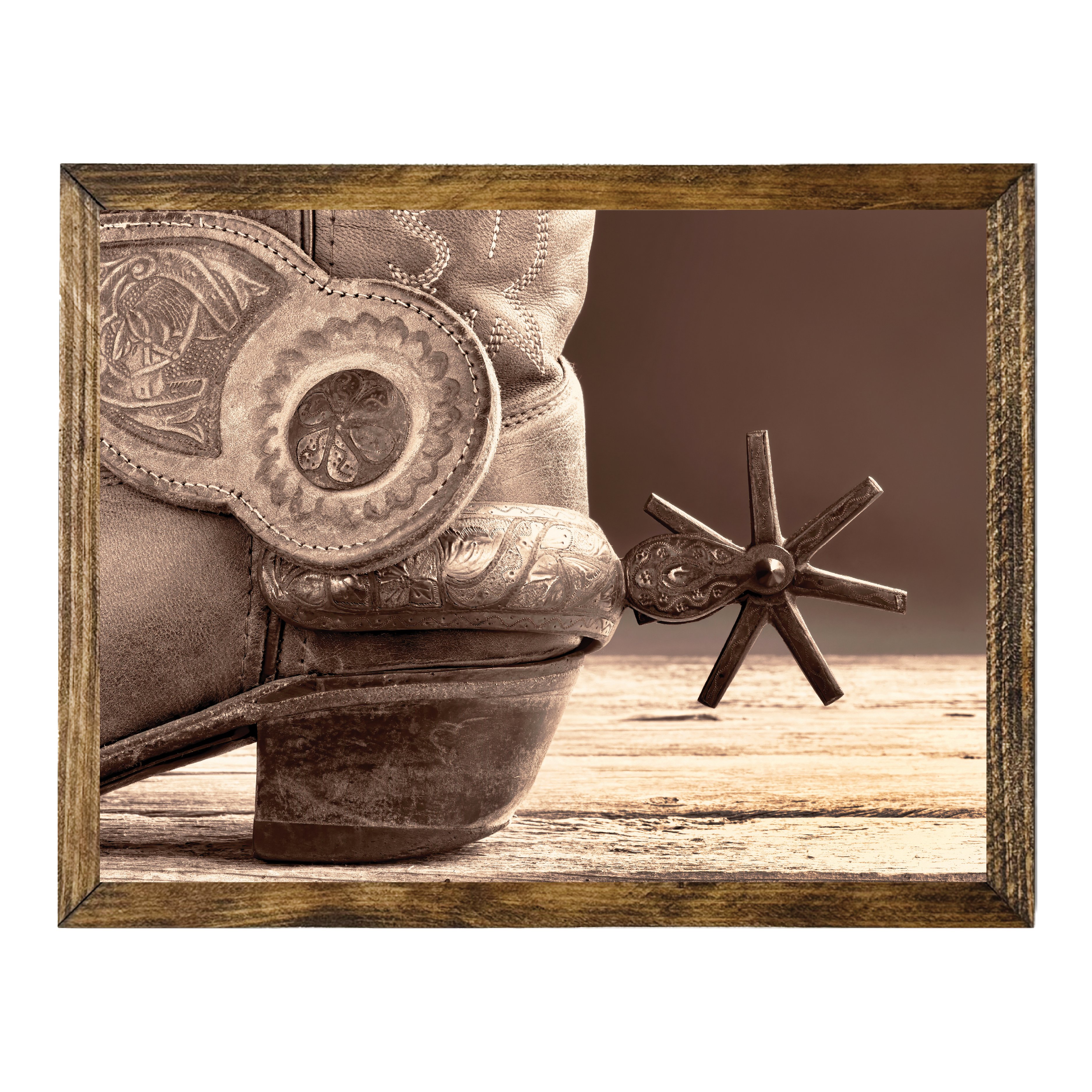 Texas Proud Cowboy Boot Spur Wooden Frame Wall Décor - Shop Seasonal ...