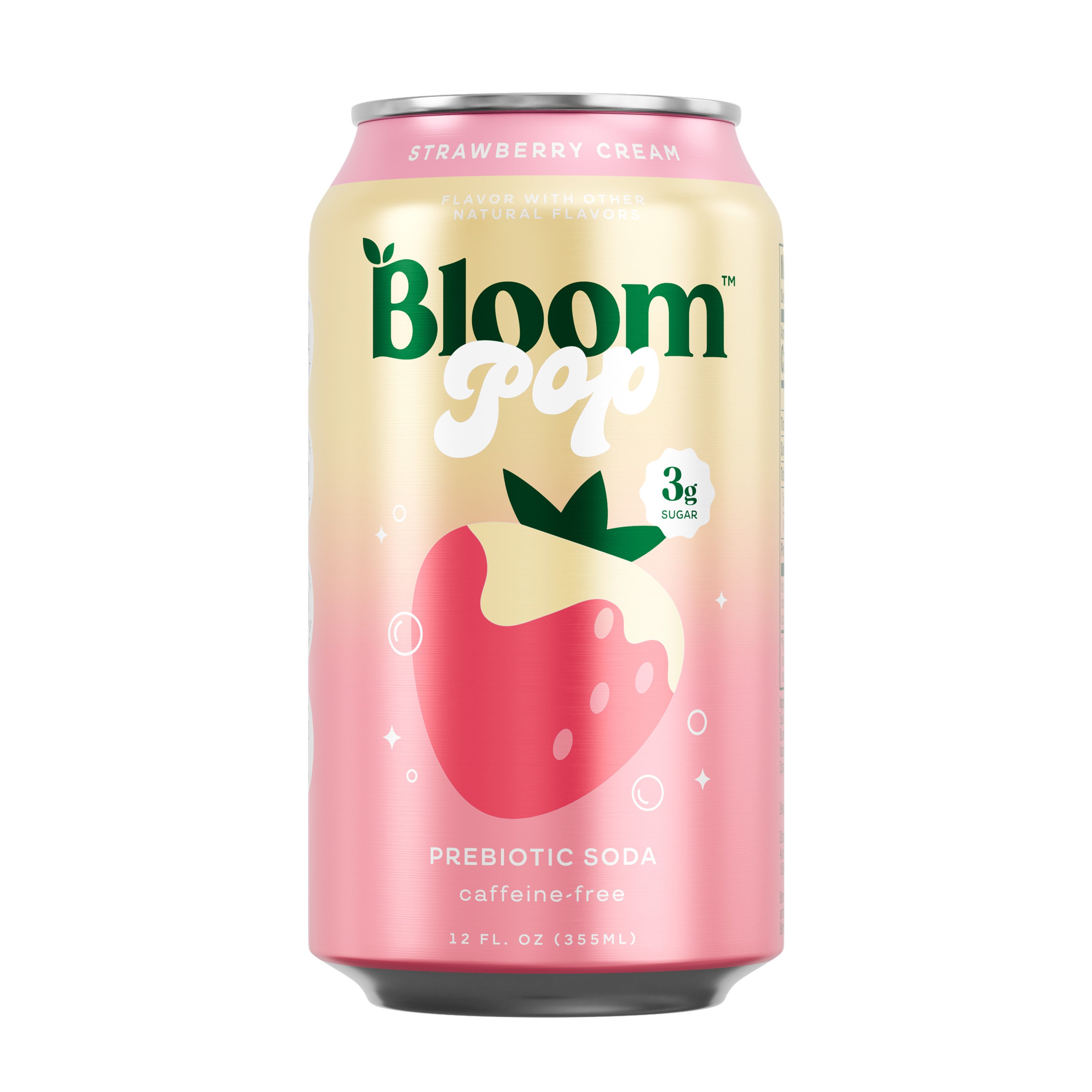 Bloom Pop Prebiotic Soda - Strawberry Cream - Shop Soda at H-E-B