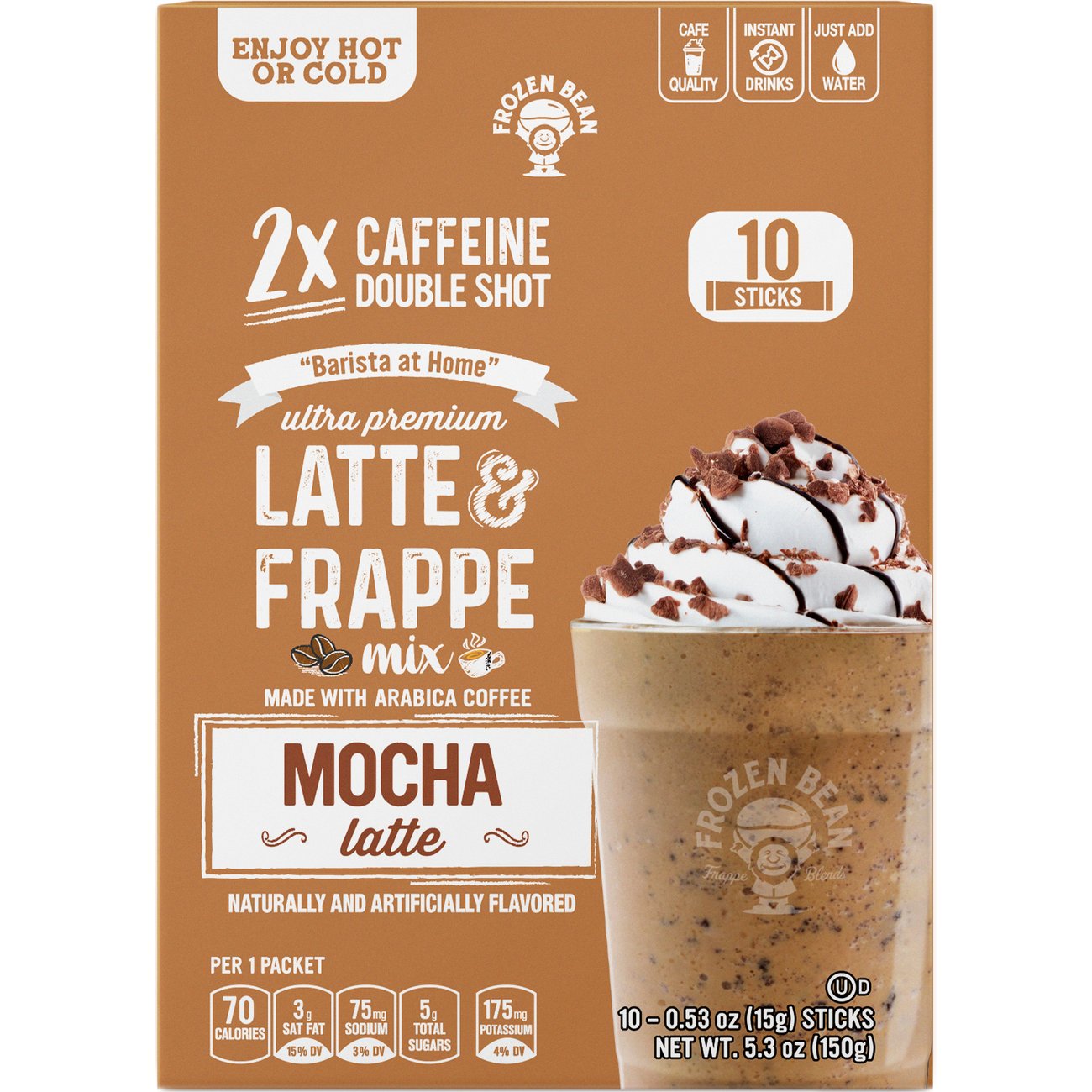 Frozen Bean Latte & Frappe Mix Flavored Coffee Packets - Mocha Latte ...