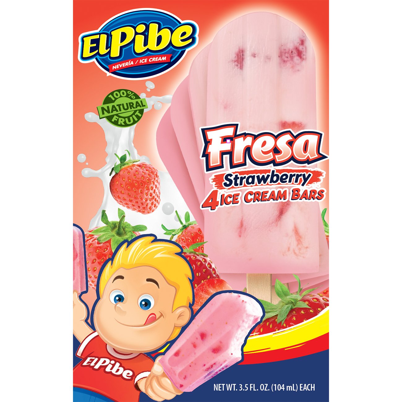 El Pibe Strawberry Ice Cream Bars - Shop Bars & pops at H-E-B
