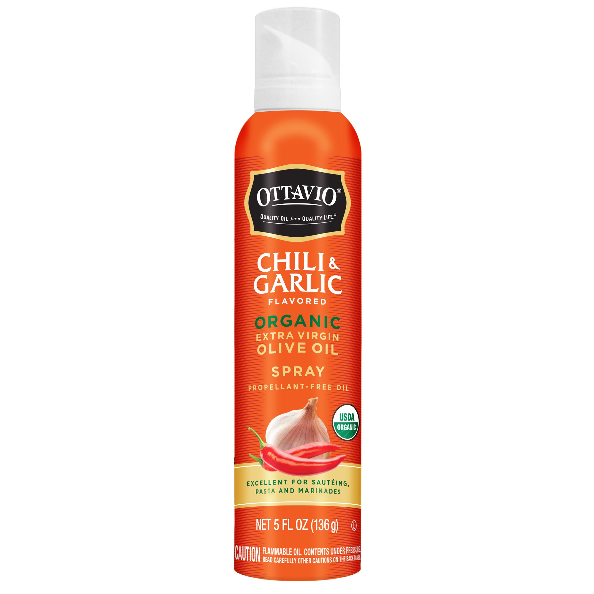 Ottavio Organic Chili & Garlic Extra Virgin Olive Oil Spray - Shop Oils ...