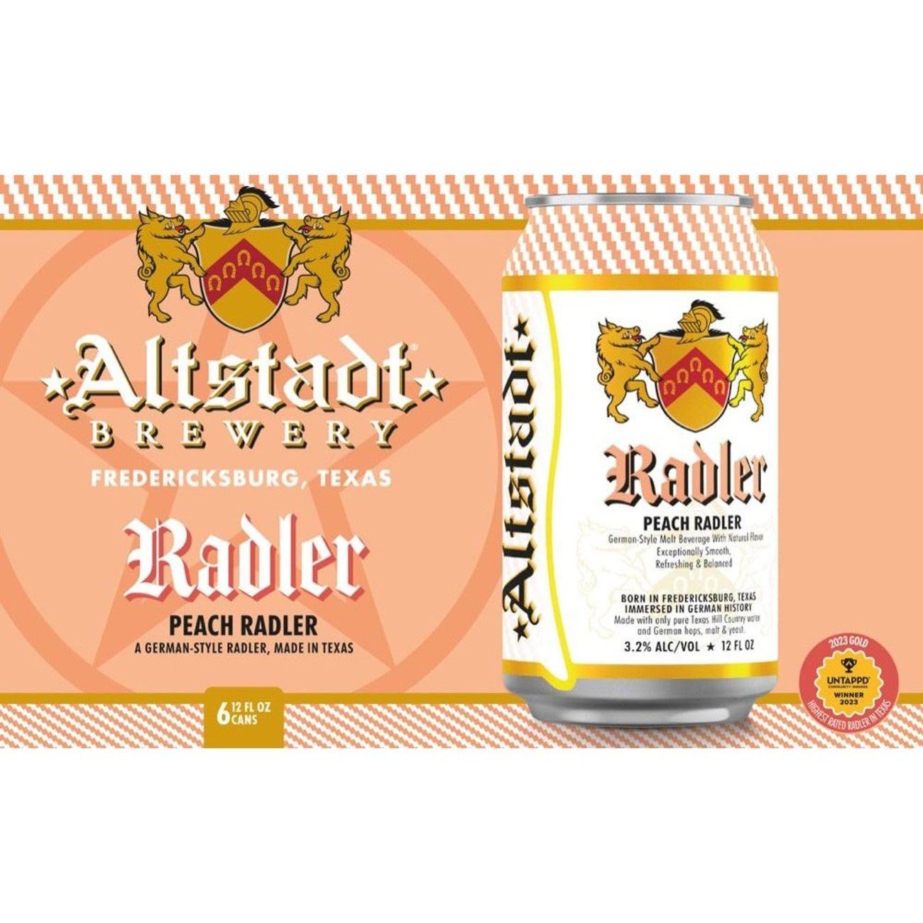 Altstadt Peach Radler Craft Beer 6 pk Cans - Shop Beer at H-E-B
