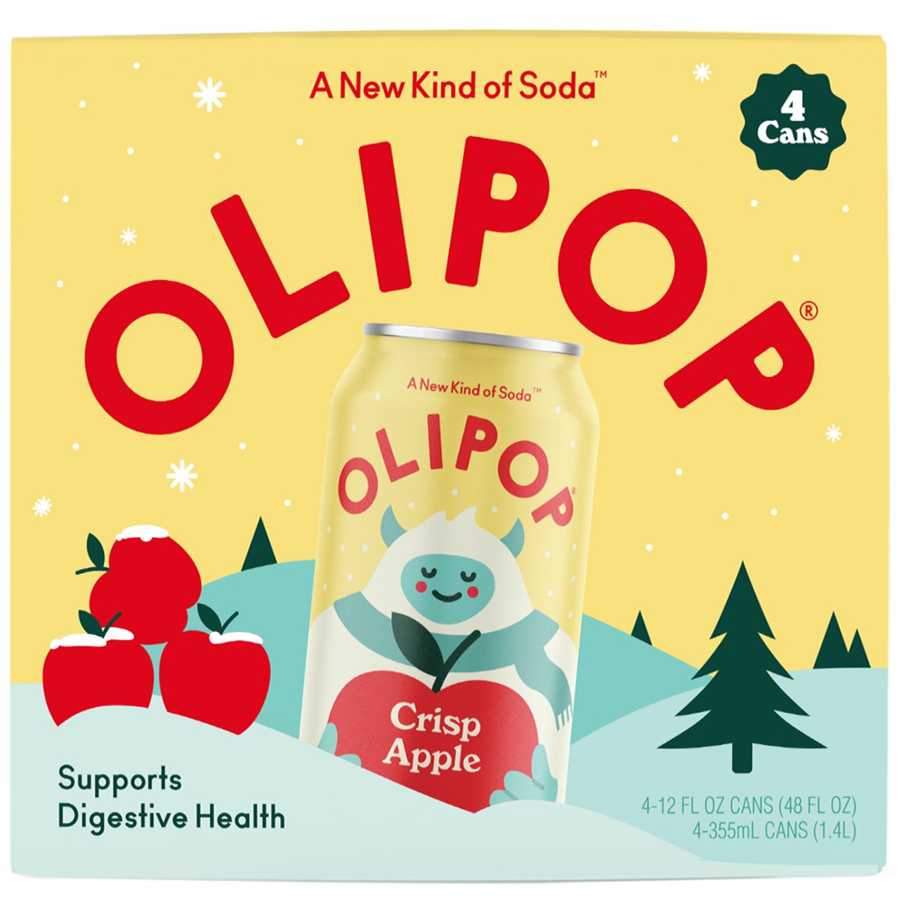 Olipop Prebiotic Soda 4pk Cans - Crisp Apple - Shop Soda at H-E-B