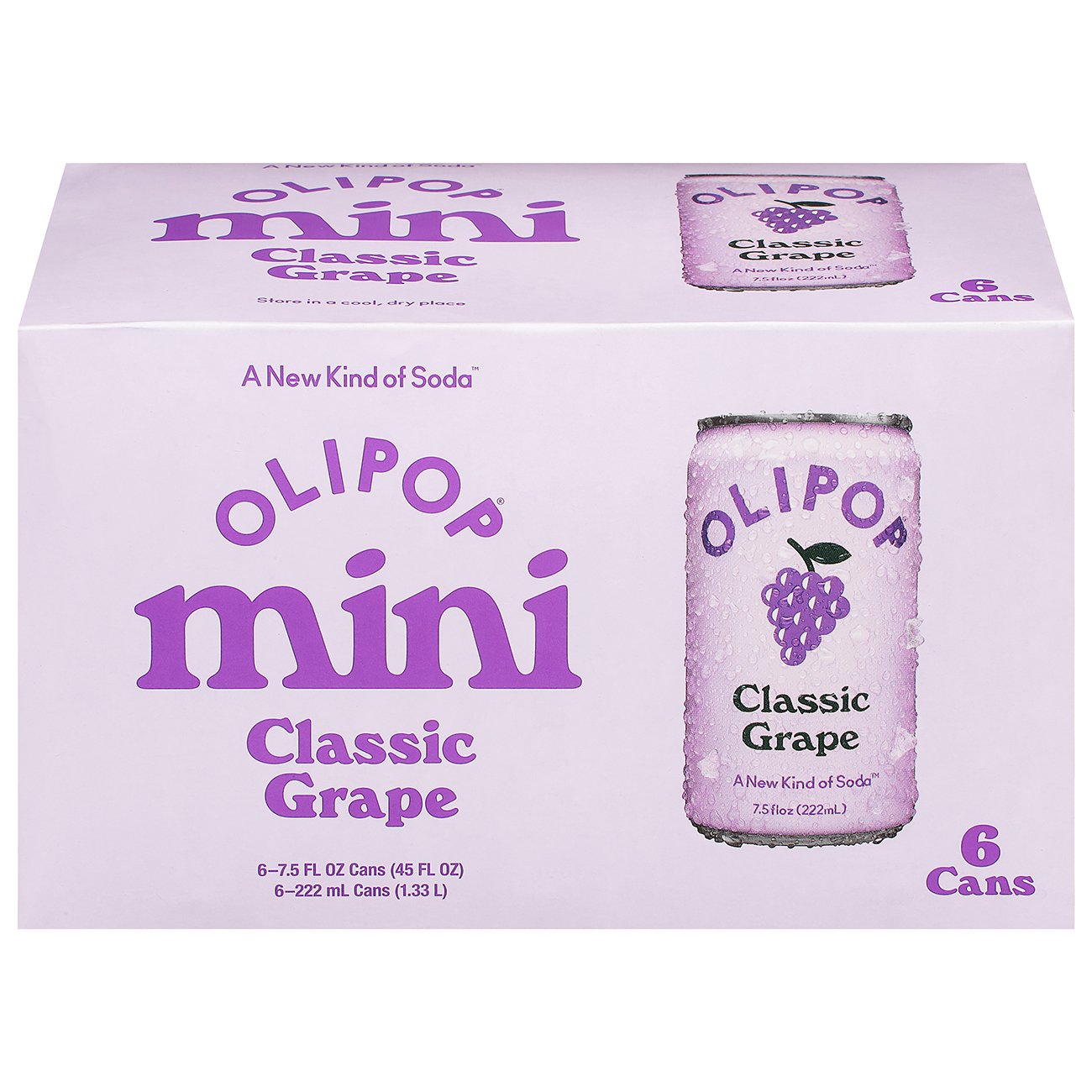 Olipop Mini Prebiotic Soda 6pk Cans - Classic Grape - Shop Soda at H-E-B