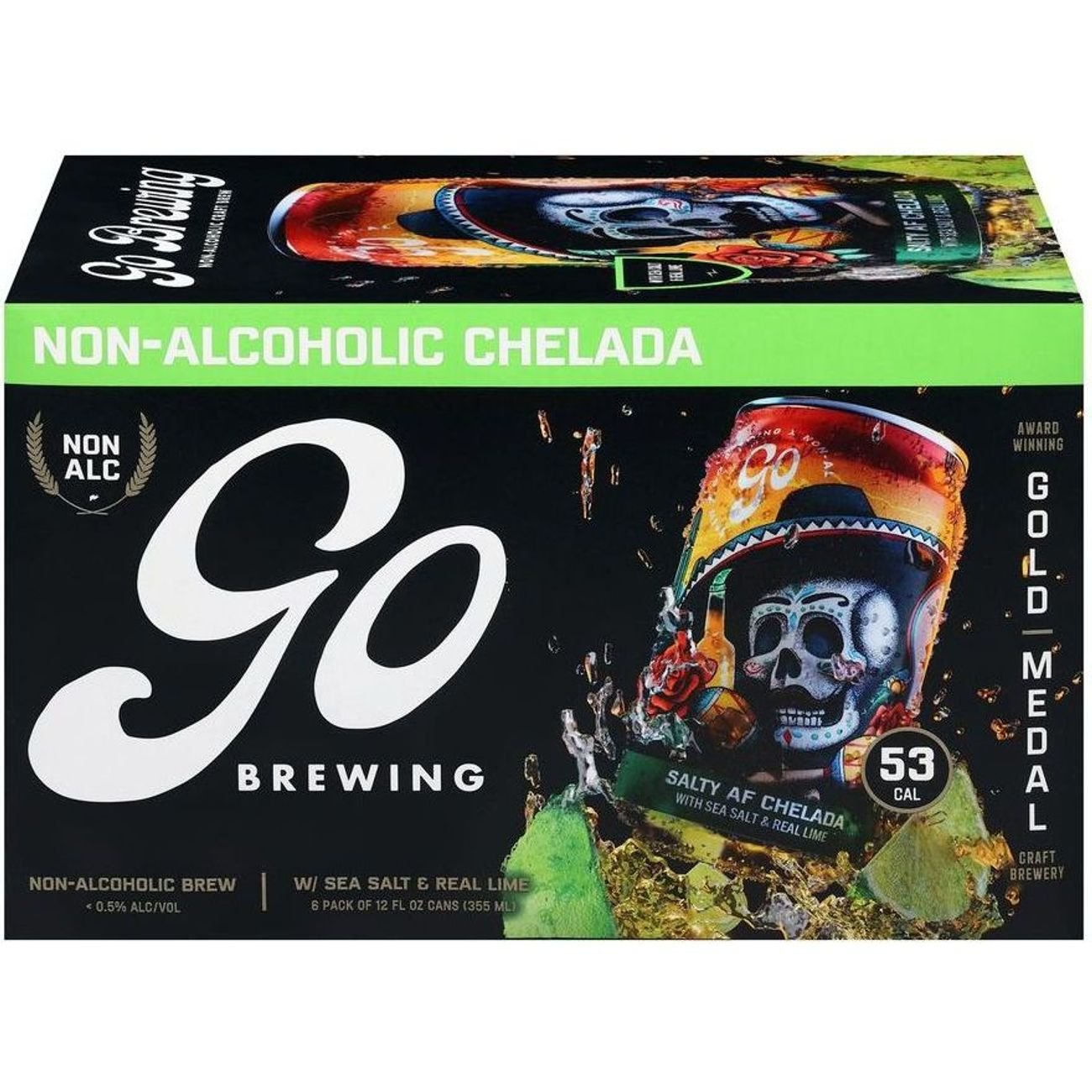 Go Brewing Non Alcoholic Chelada - Salty Af Lime & Salt 6 pk Cans ...