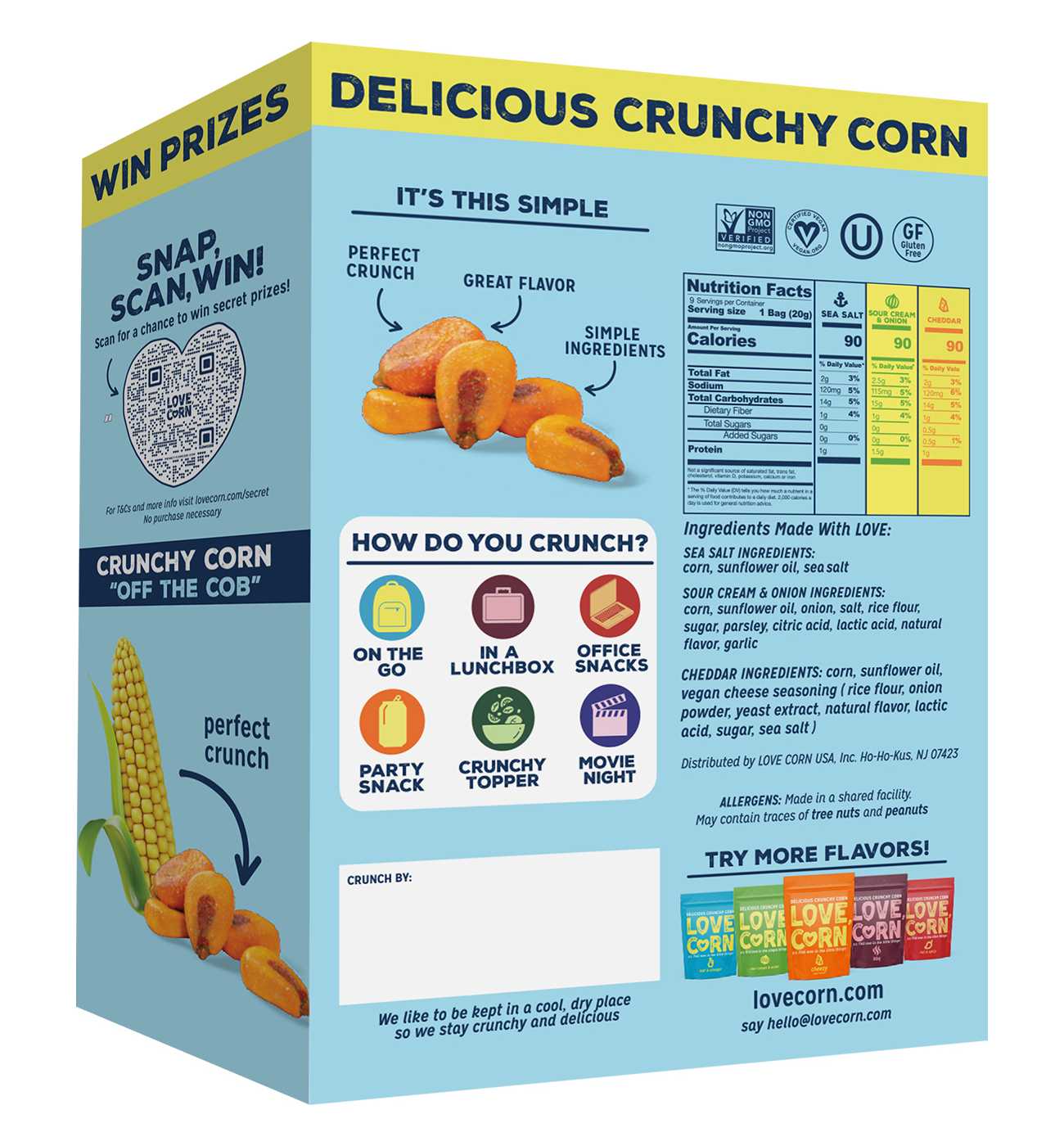 LOVE CORN Crunchy Corn Snack Variety Pack - Shop Nuts & seeds at H-E-B