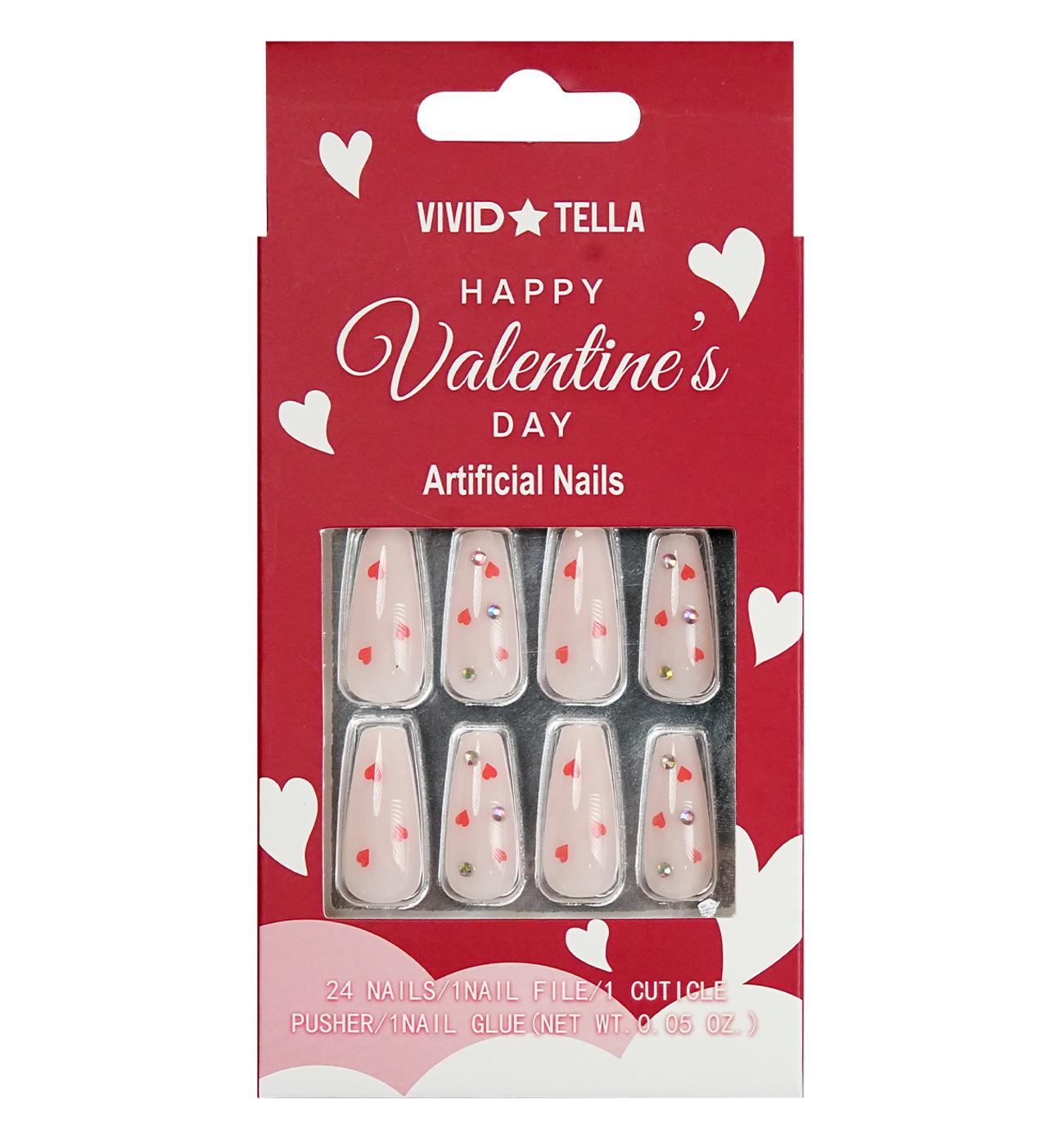 Vivid Tella Valentines Red Hearts Nail Set - Shop Nail sets at H-E-B