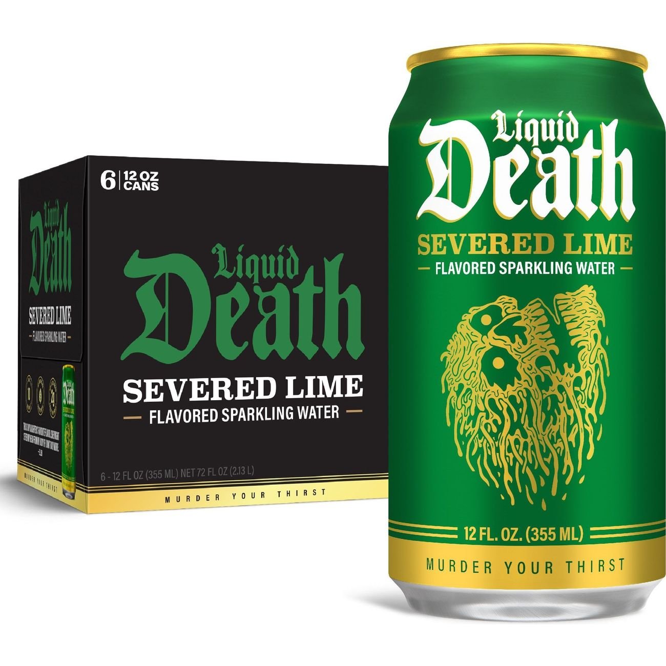 Liquid Death Severed Lime Soda-Flavored Sparkling Water 6 pk Cans ...