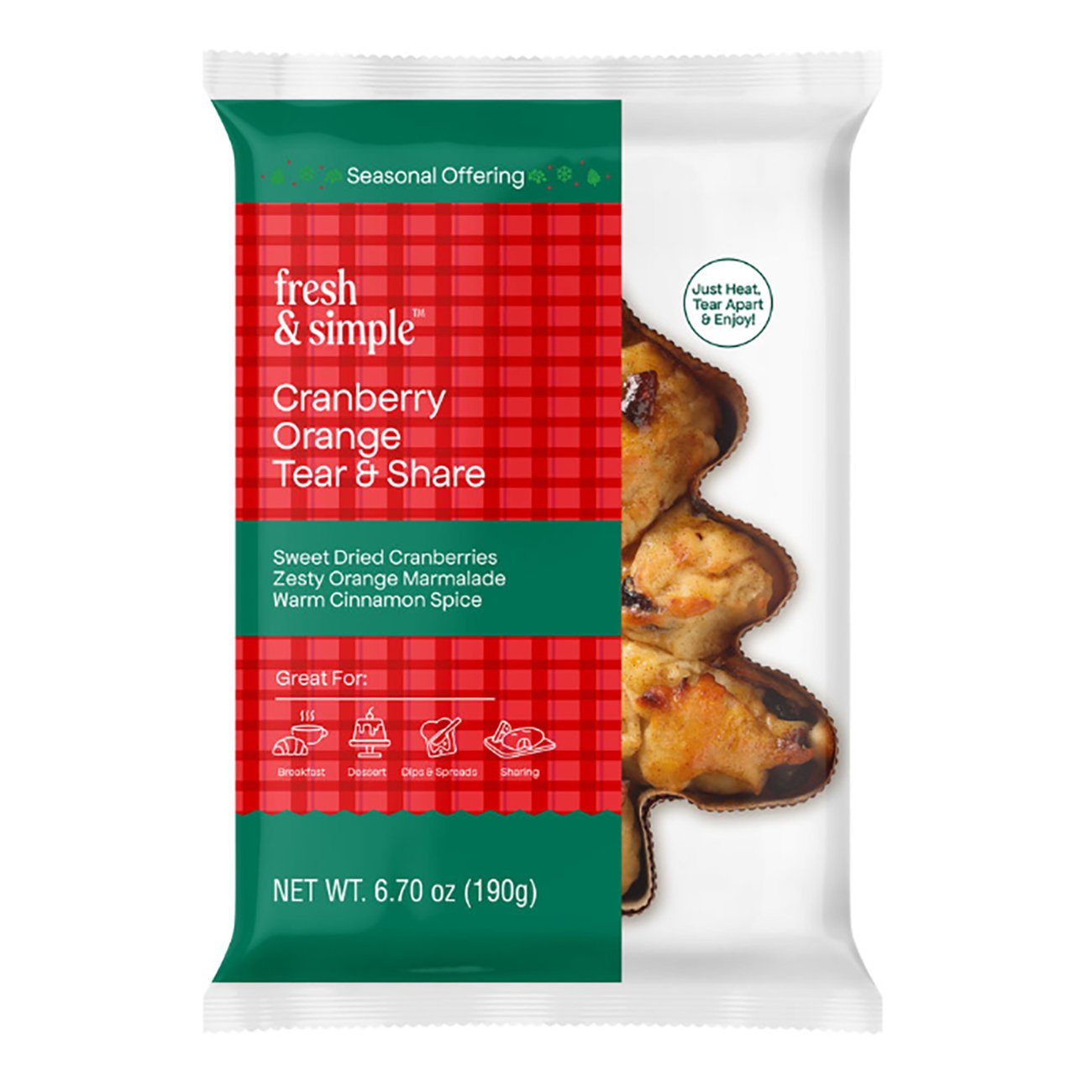 Fresh & Simple Cranberry Orange Tear & Share Bread - Shop Pitas ...