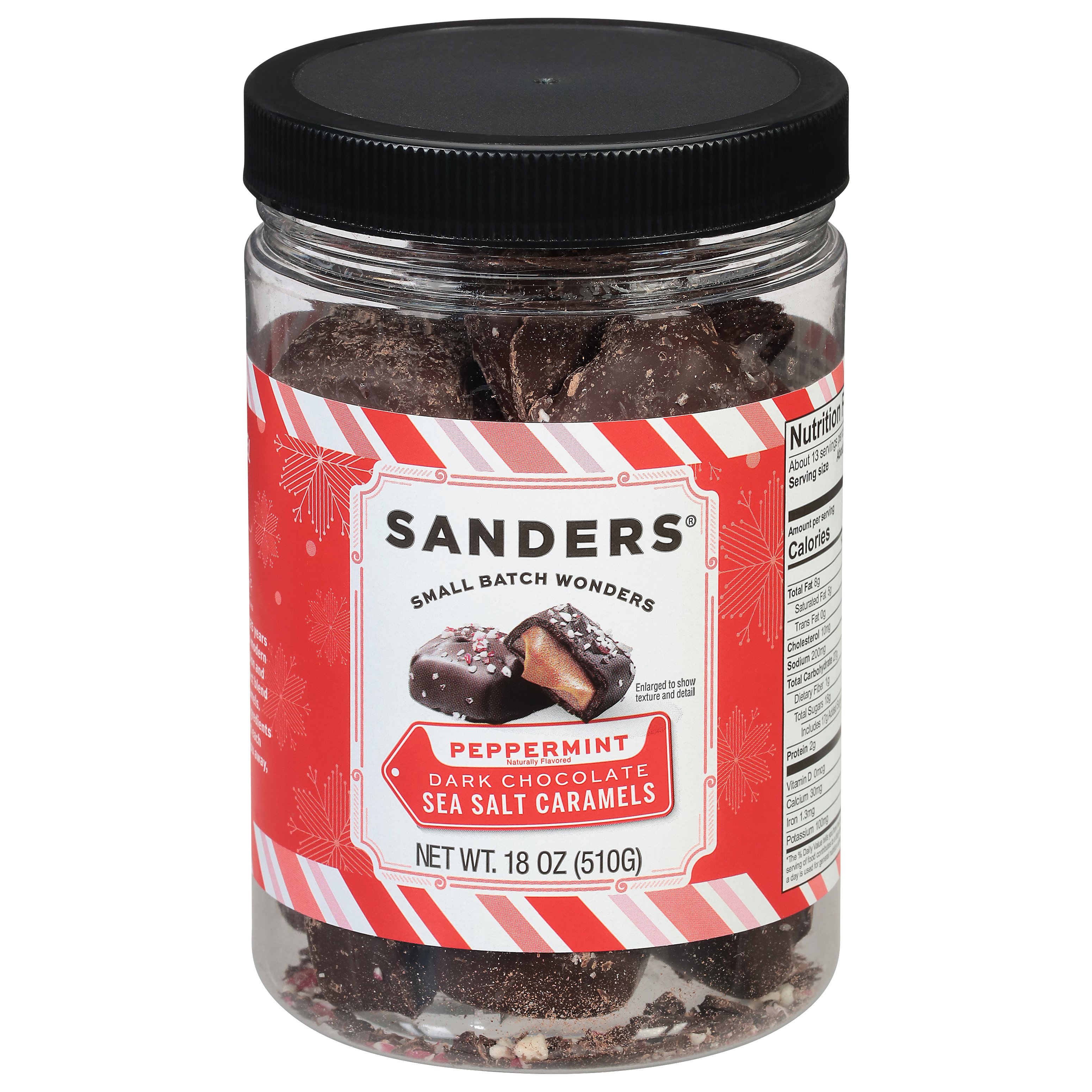 Sanders Peppermint Dark Chocolate Sea Salt Caramels - Shop Candy at H-E-B