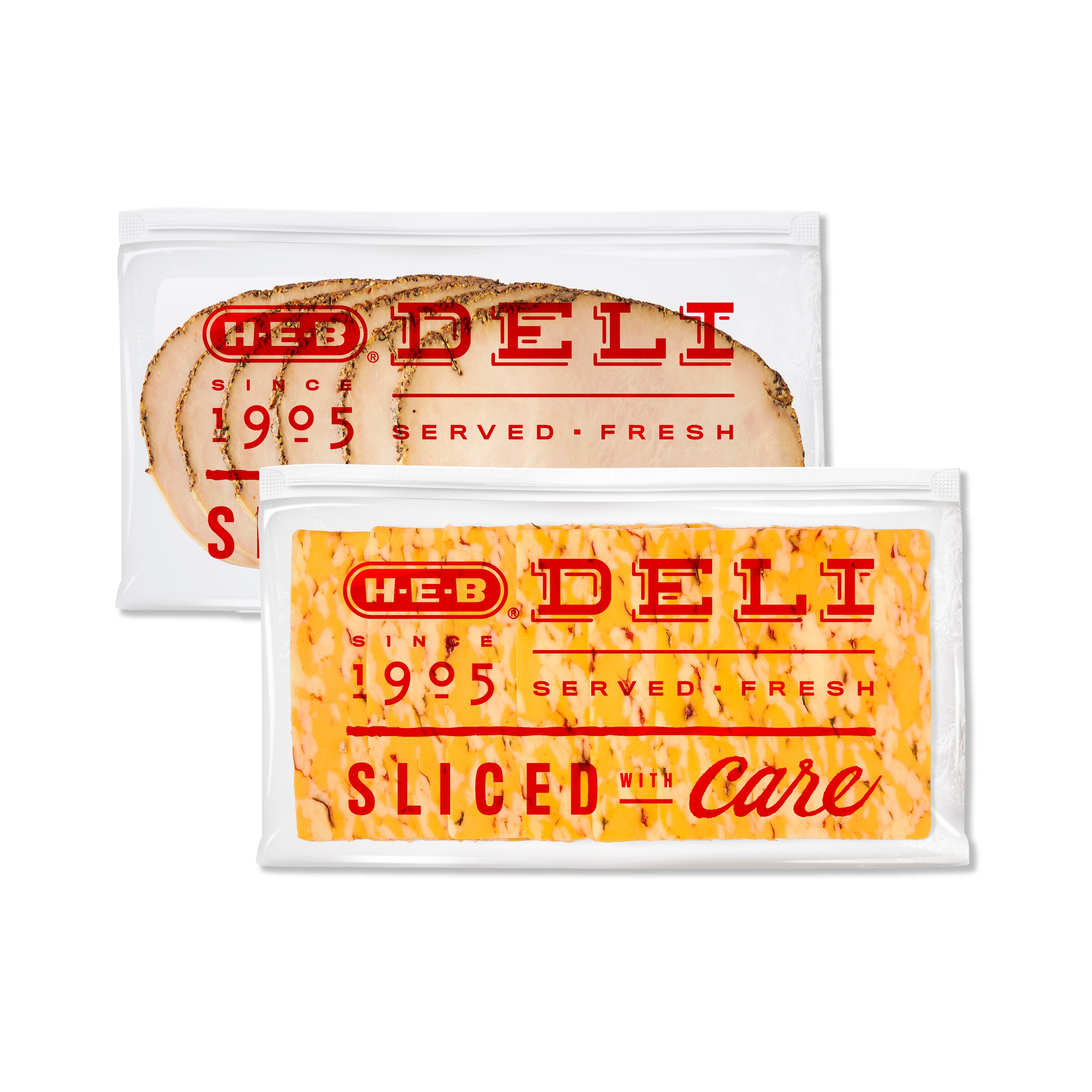 H-E-B Deli Spicy Peppercorn Turkey & 4-Pepper Colby Jack Cheese Duo ...