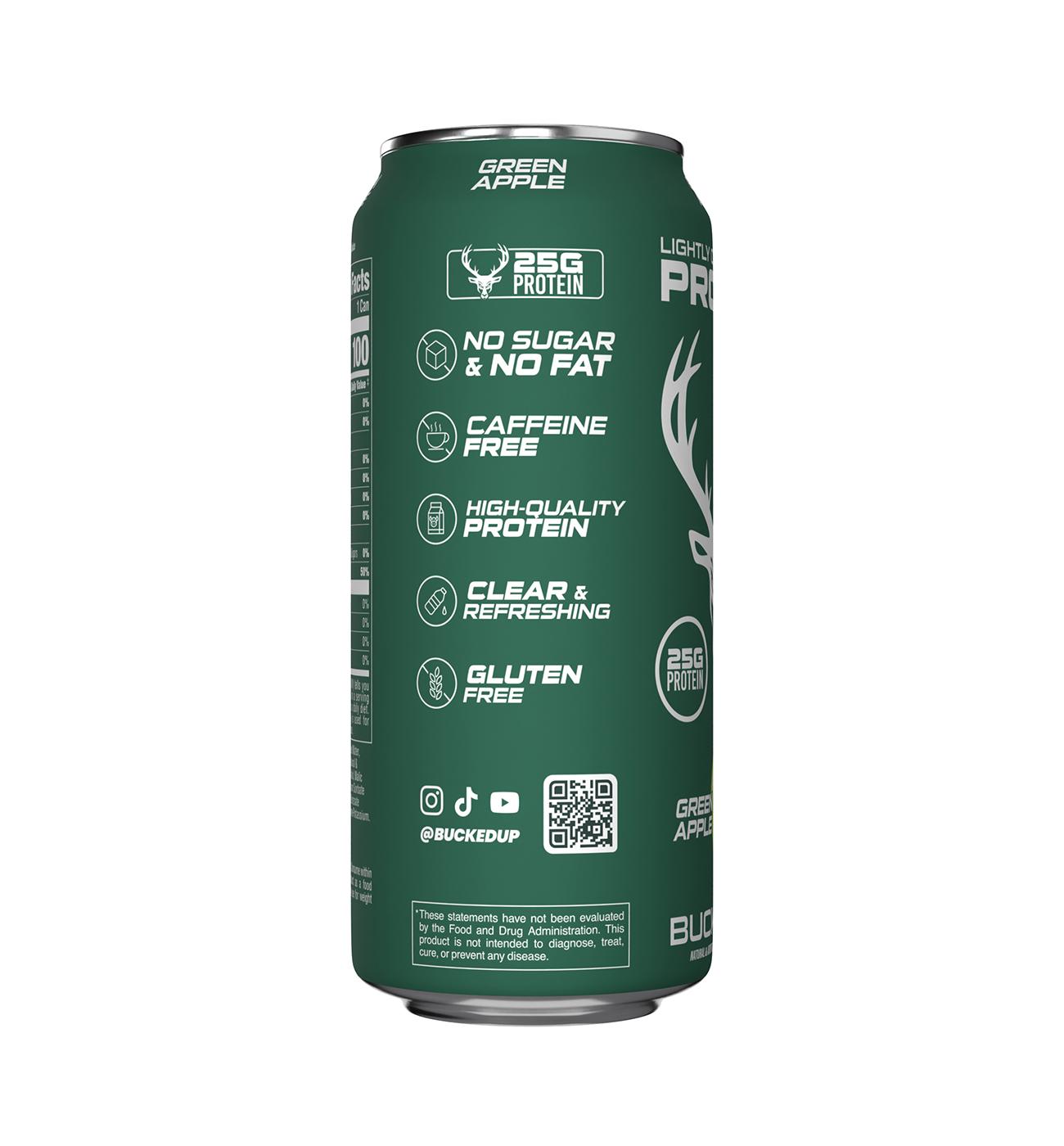 Bucked Up Lightly Carbonated 25g Protein Drink - Green Apple - Shop Sports & energy drinks at H-E-B