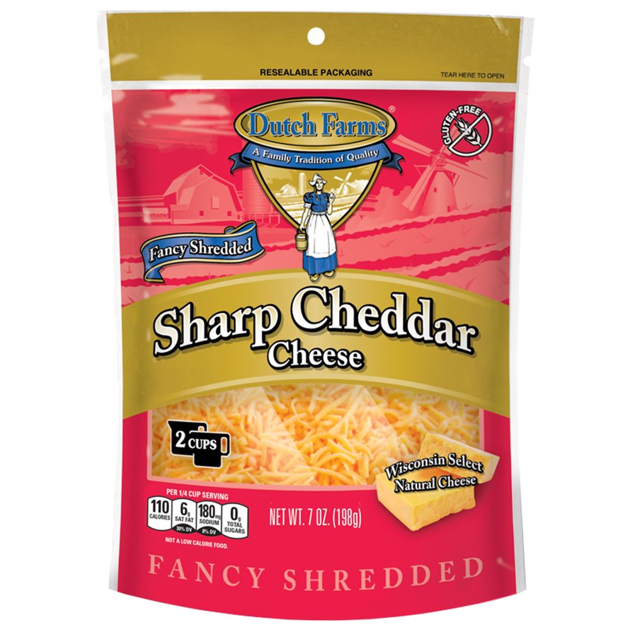 Dutch Farms Fancy Shredded Sharp Cheddar Cheese, 7 oz | Central Market ...
