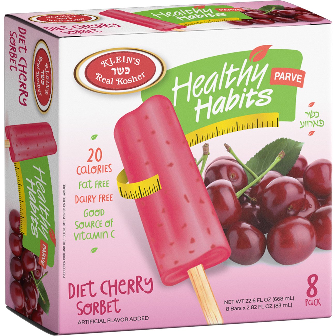 Klein's Kosher Healthy Habits Diet Cherry Sorbet Pops - Shop Bars ...