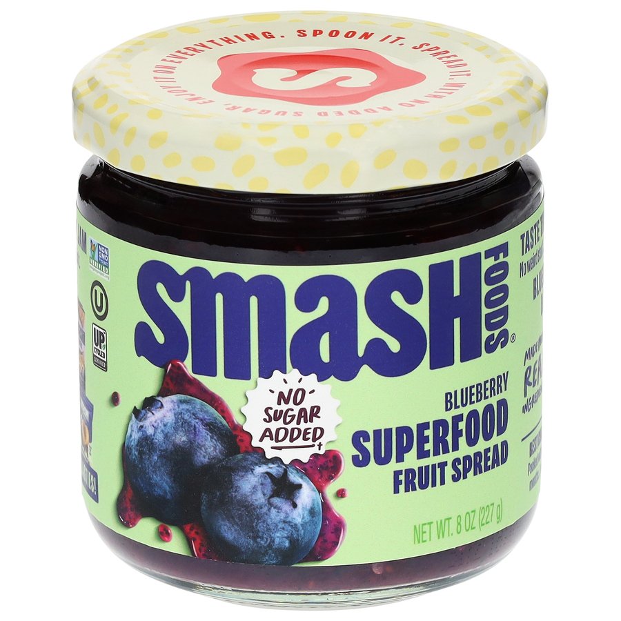 Smash Foods No Sugar Added Blueberry Superfood Fruit Spread - Shop ...