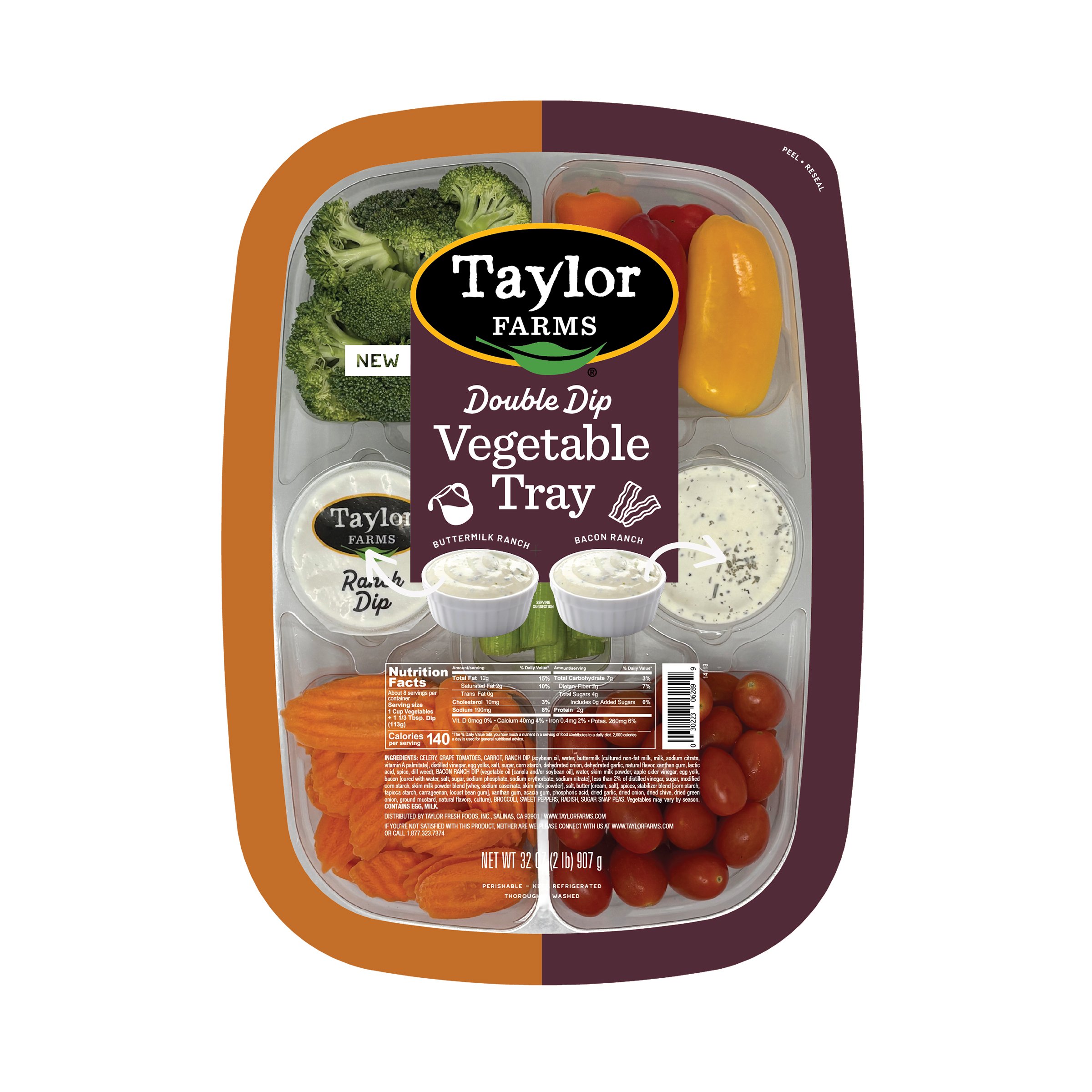 Taylor Farms Vegetable Tray with Dual Dip - Shop Standard party trays ...