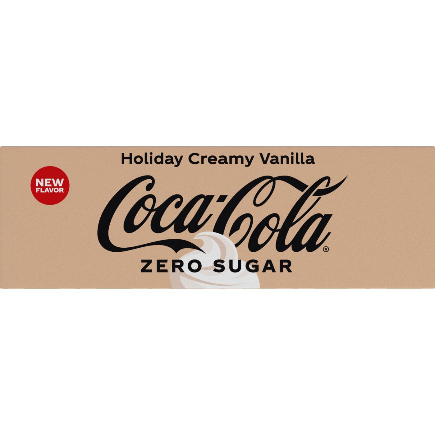 Coca-Cola Zero Sugar Holiday Creamy Vanilla Soda Soft Drink 12 pk Cans ...