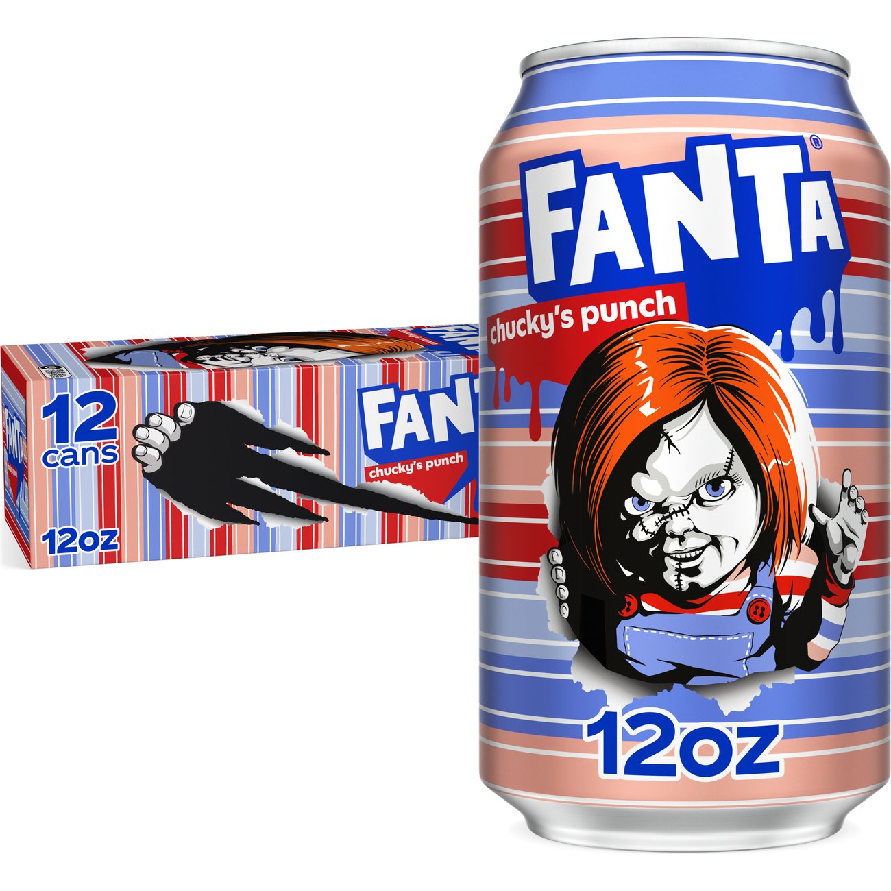 Fanta Fruit Punch Soda 12 pk Cans Chucky's Punch Halloween Edition ...