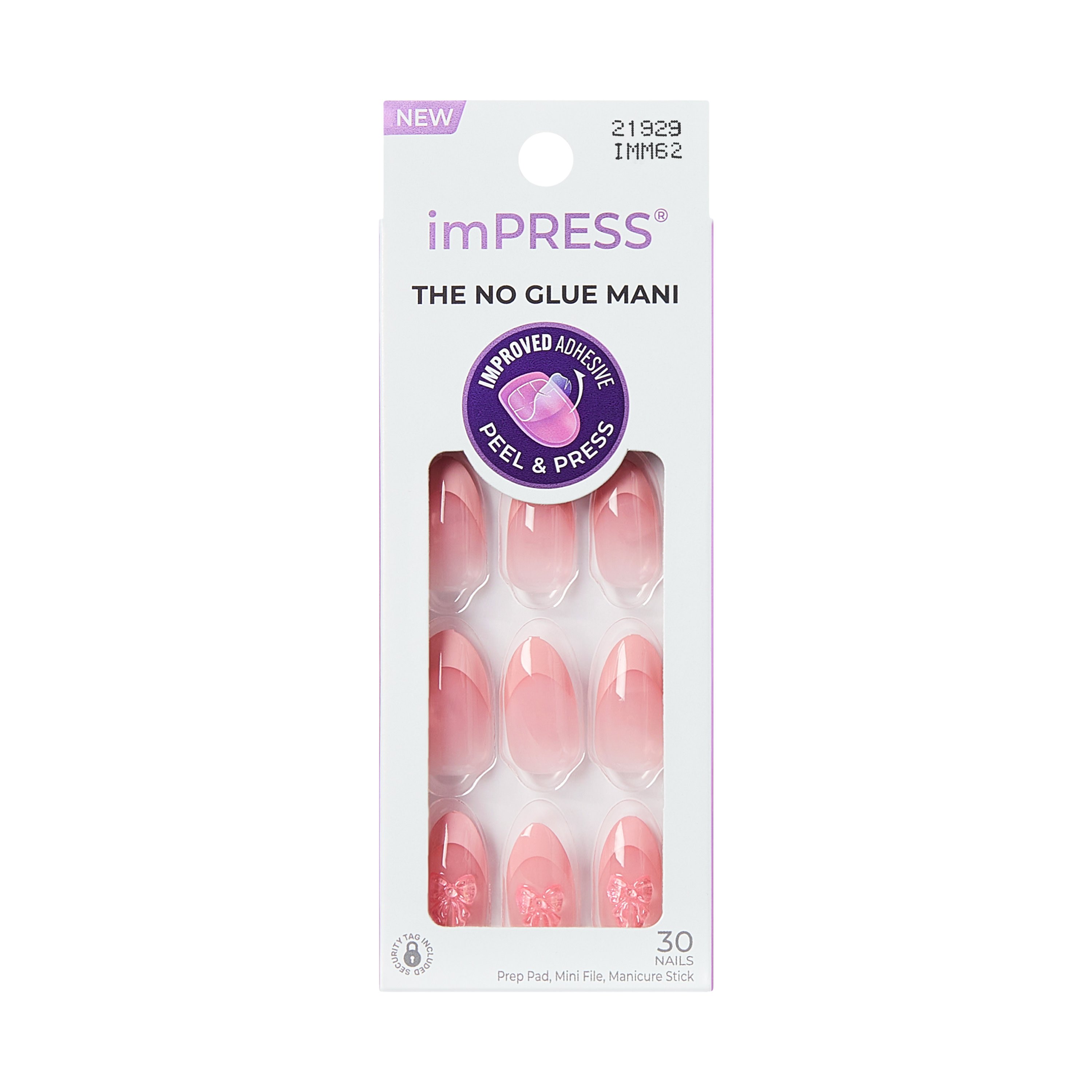 KISS imPRESS No Glue Manicure Nails - Glow Muse (Pink Coffin Medium ...