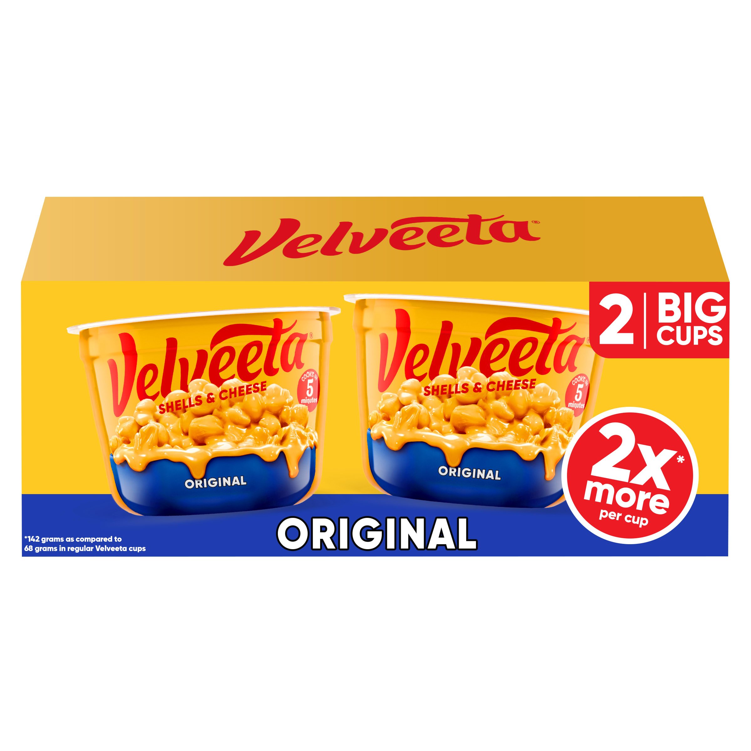 Velveeta Original Shells & Cheese Big Cups - Shop Pantry meals at H-E-B