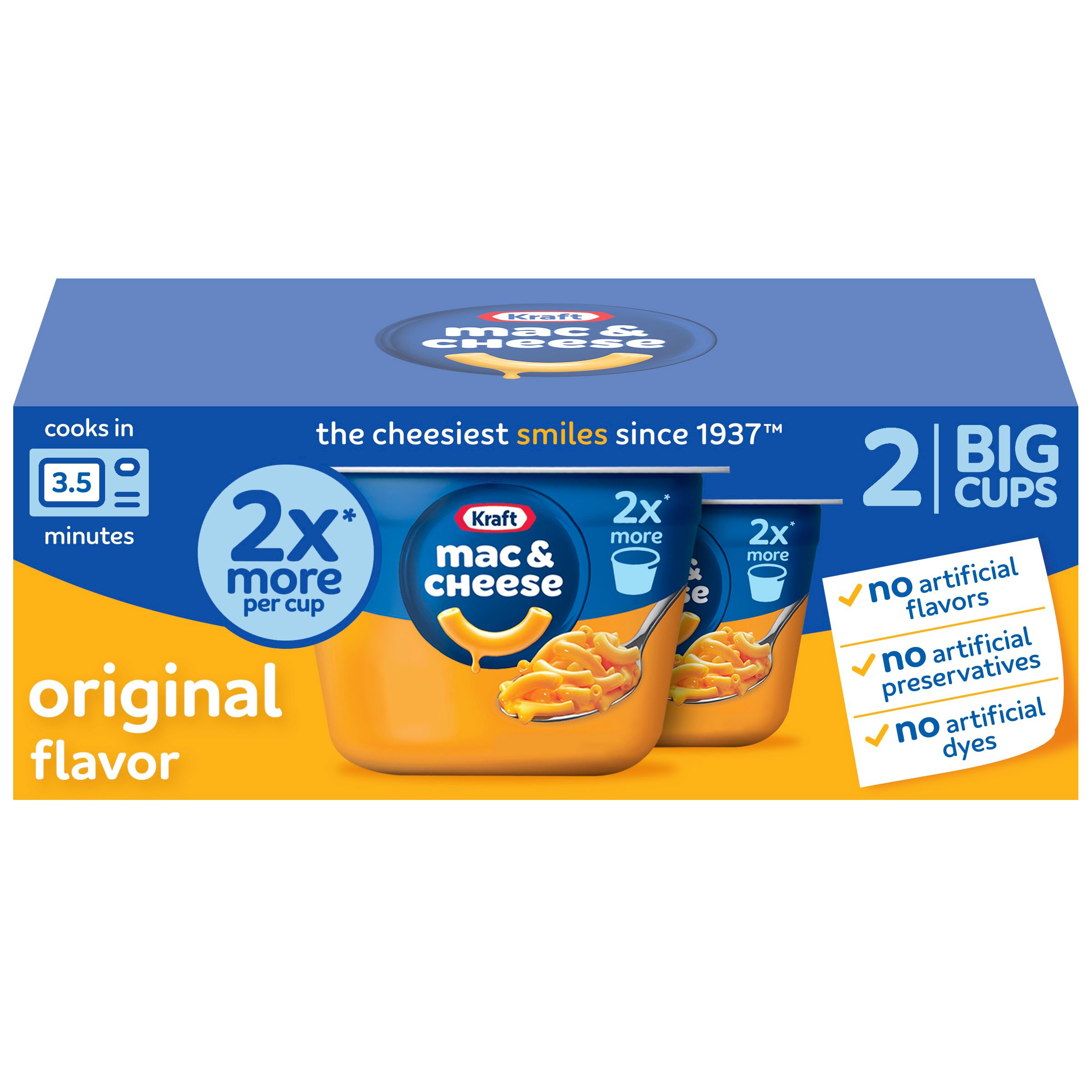 Kraft Easy Mac Origina Flavorl Mac and Cheese Big Cups - Shop Pantry ...