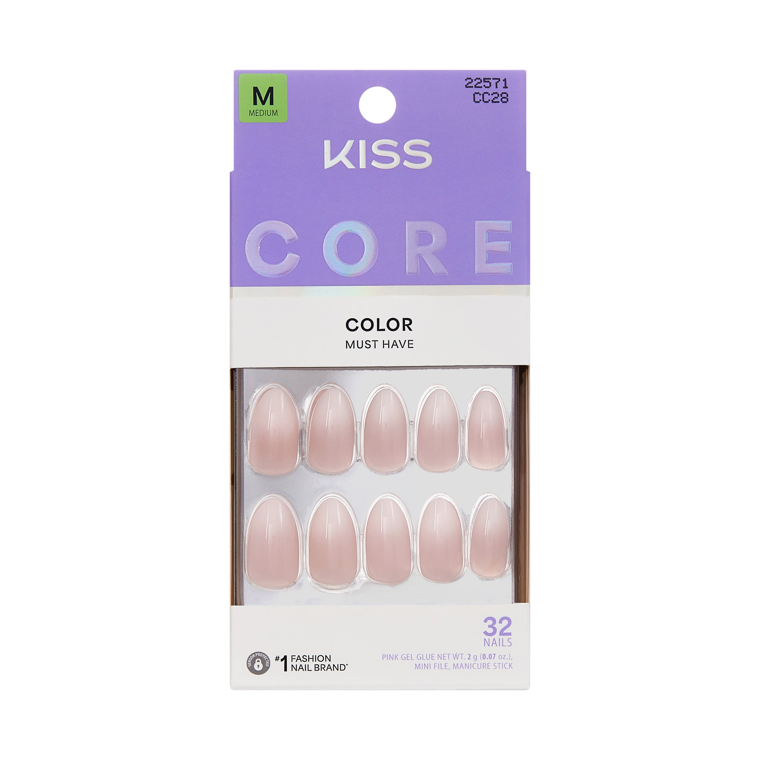 KISS CORE Color Nails - Dulcet (Pink Almond Medium Nails) - Shop Nail ...