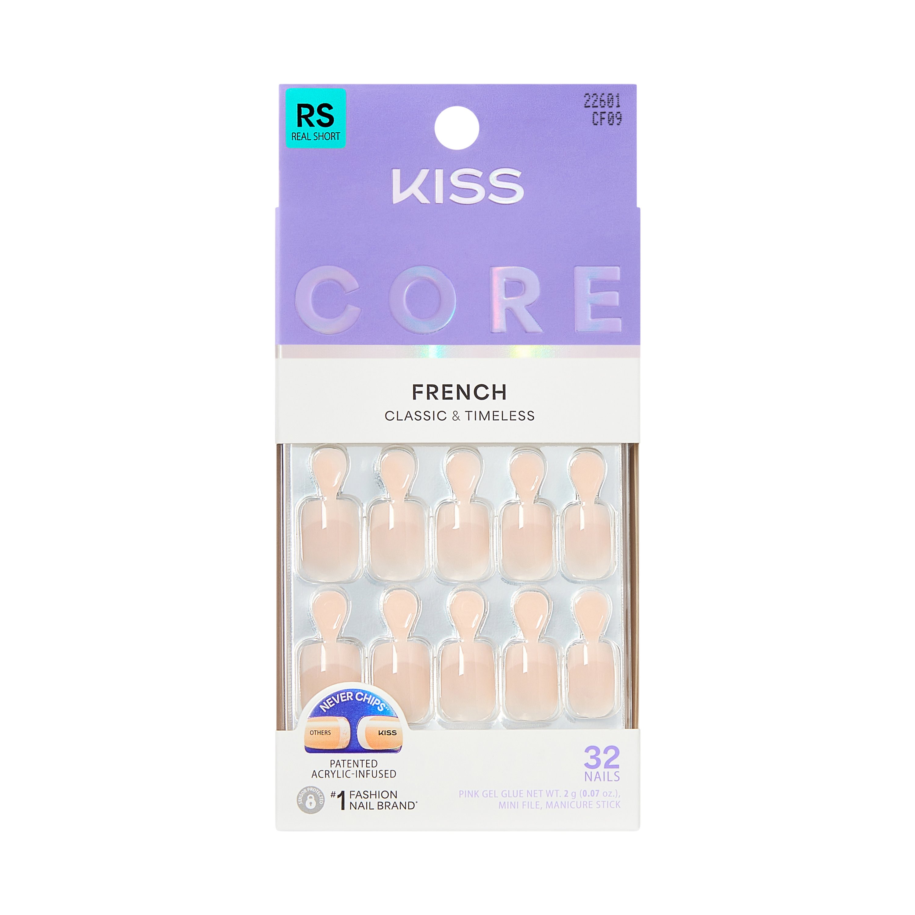 KISS CORE French Nails - Your Moment (Pink Squoval Real Short Nails ...