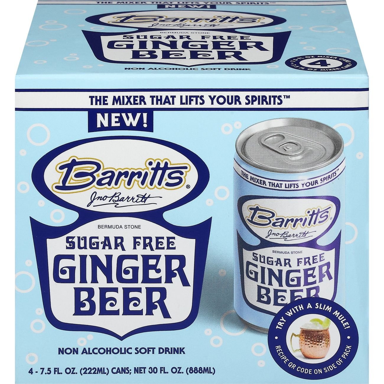 Barritts Sugar Free Ginger Beer 4 pk Cans - Shop Cocktail mixers at H-E-B