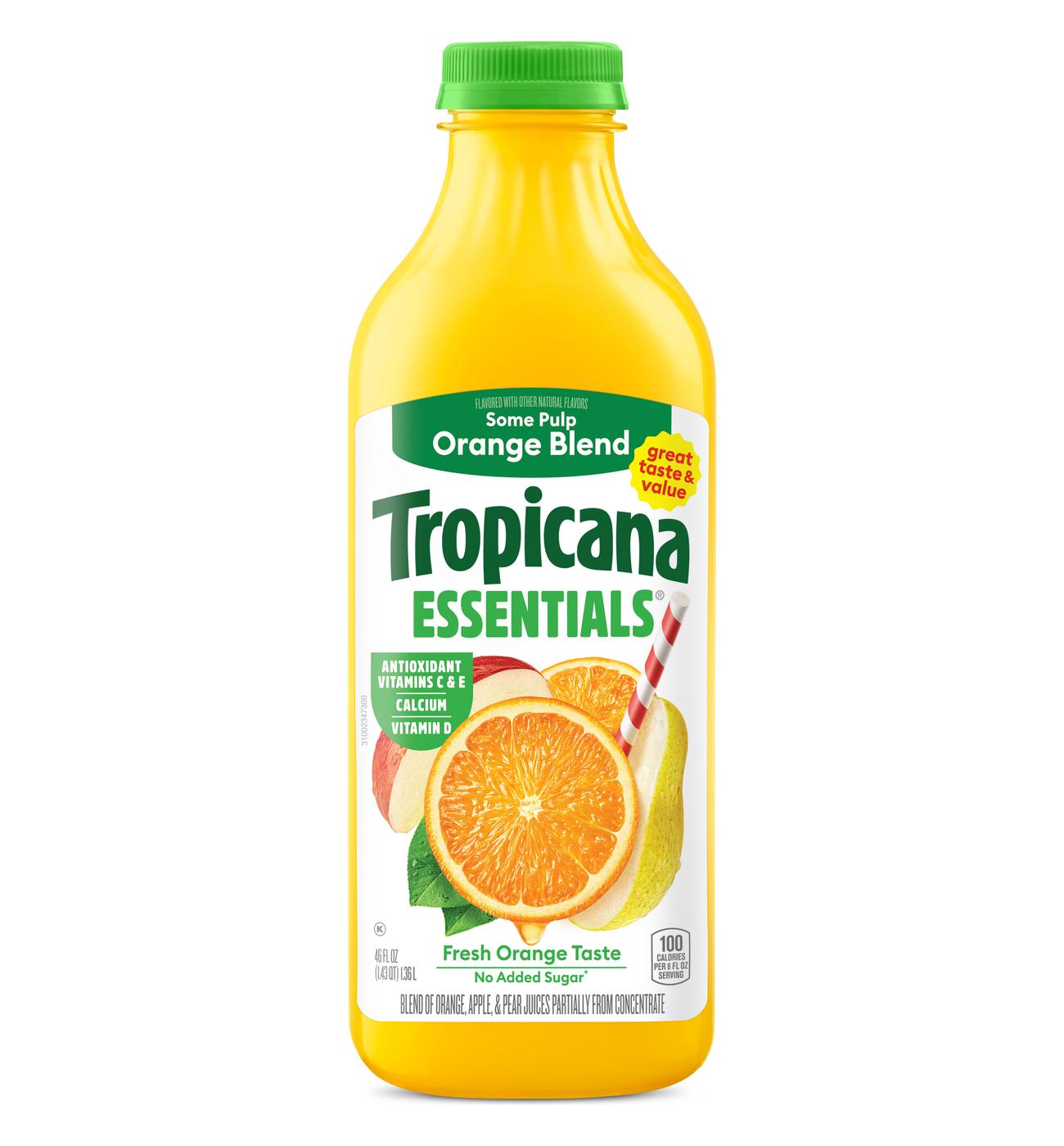 Tropicana Essentials Some Pulp Orange Juice Blend - Shop Juice at H-E-B