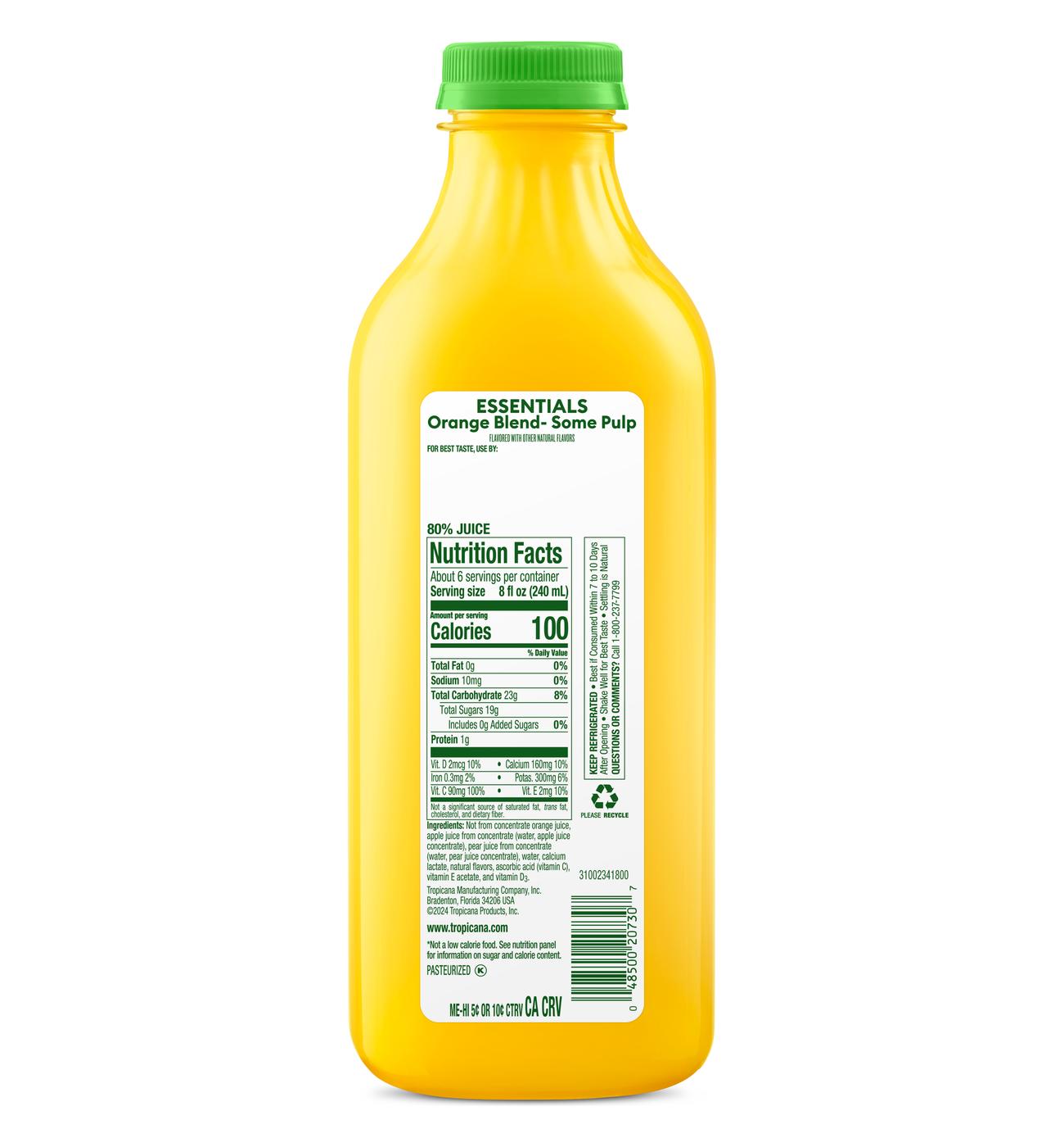 Tropicana Essentials Some Pulp Orange Juice Blend - Shop Juice at H-E-B