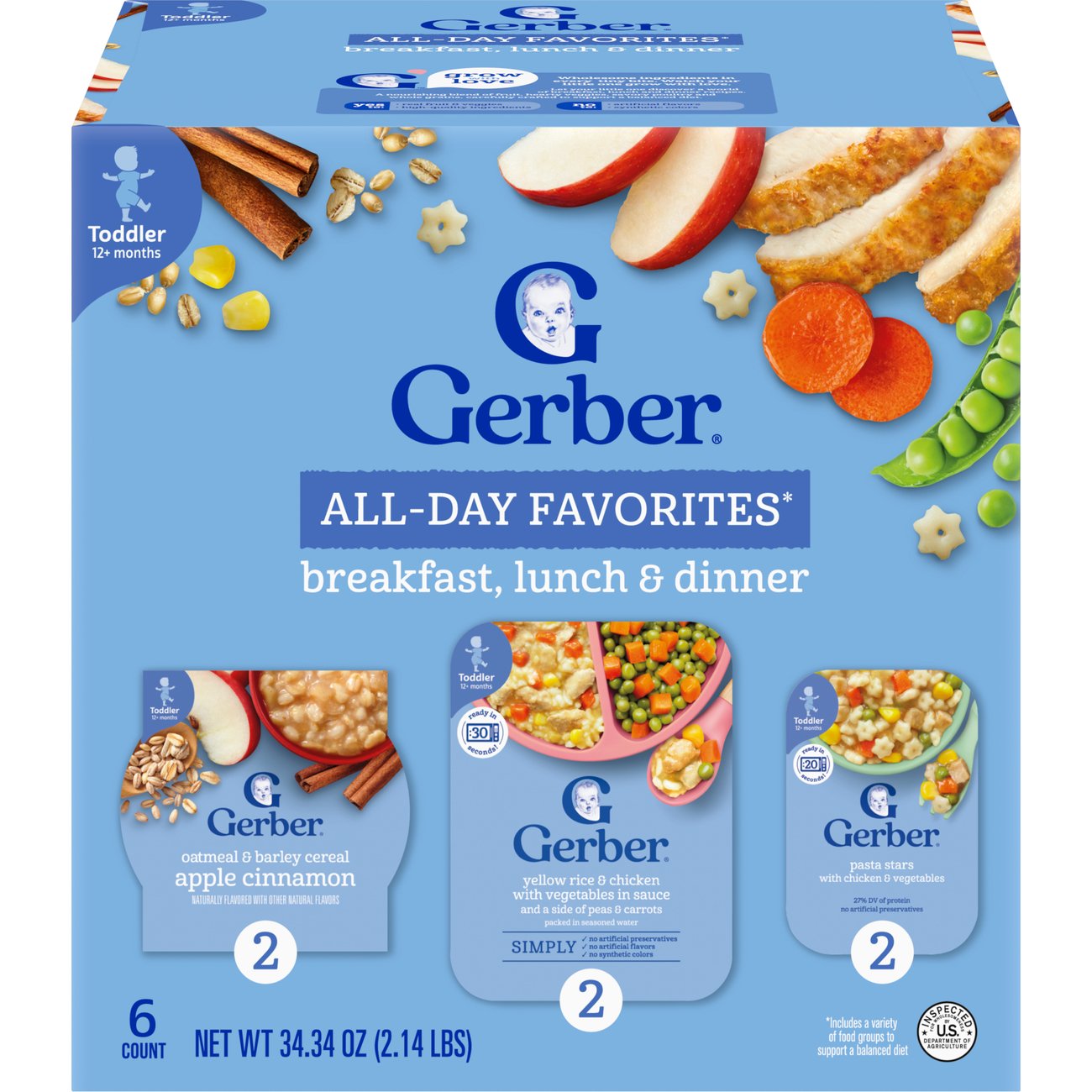 Gerber All-Day Favorites Toddler Food Variety Pack - Shop Toddler food ...