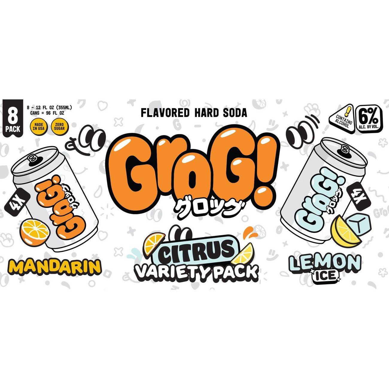 Grog Hard Soda Citrus Variety 8 pk Cans - Shop Malt beverages & coolers ...