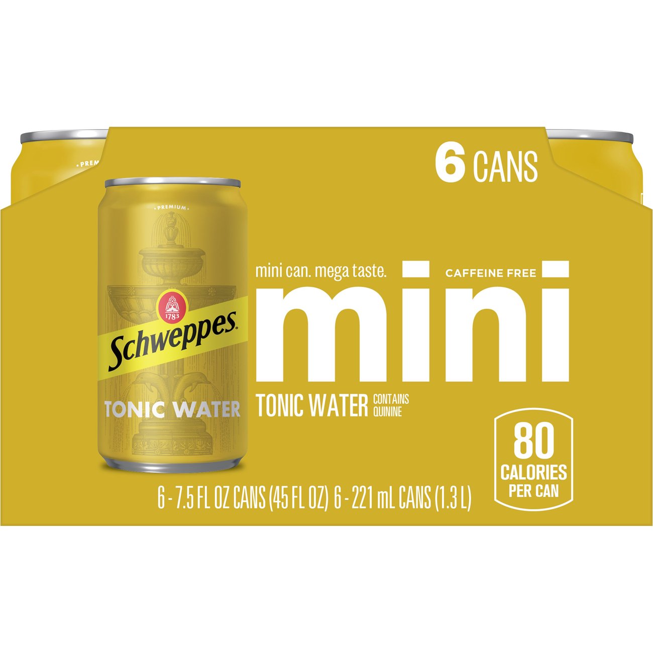 Schweppes Tonic Water 6 pk Cans - Shop Cocktail mixers at H-E-B