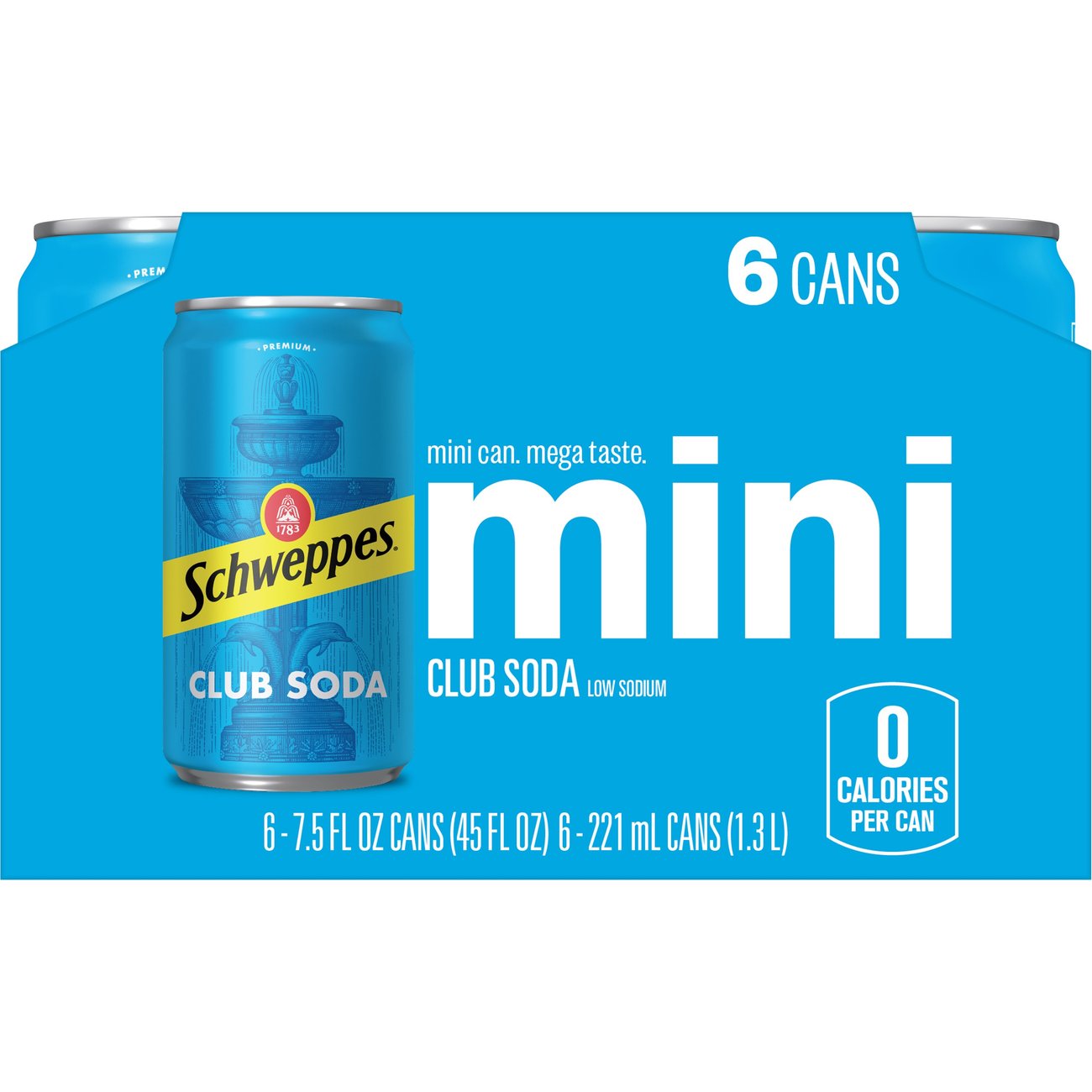Schweppes Club Soda 6 pk Cans - Shop Cocktail mixers at H-E-B