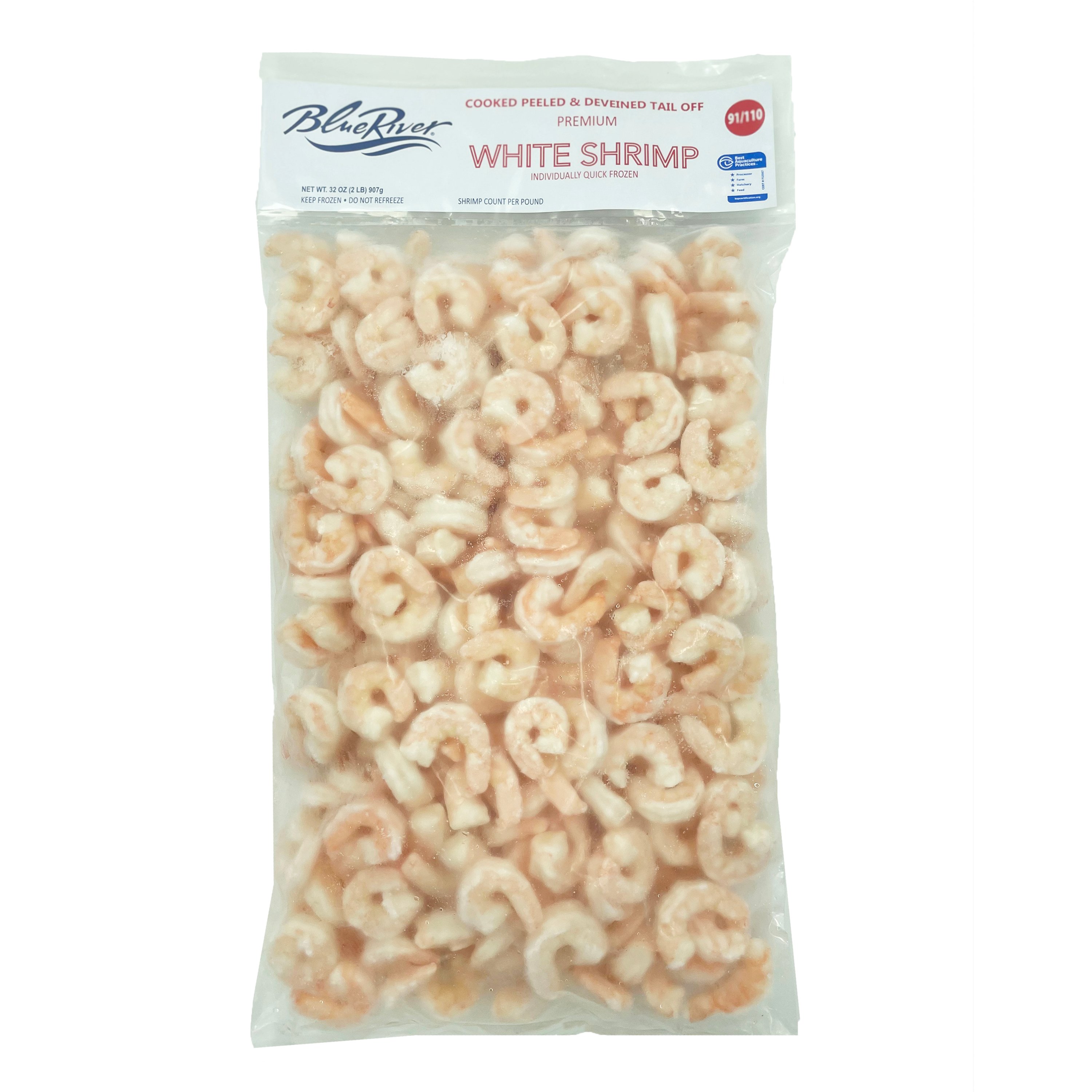 Blue River Frozen Cooked Peeled & Deveined No Tail White Shrimp - Shop ...