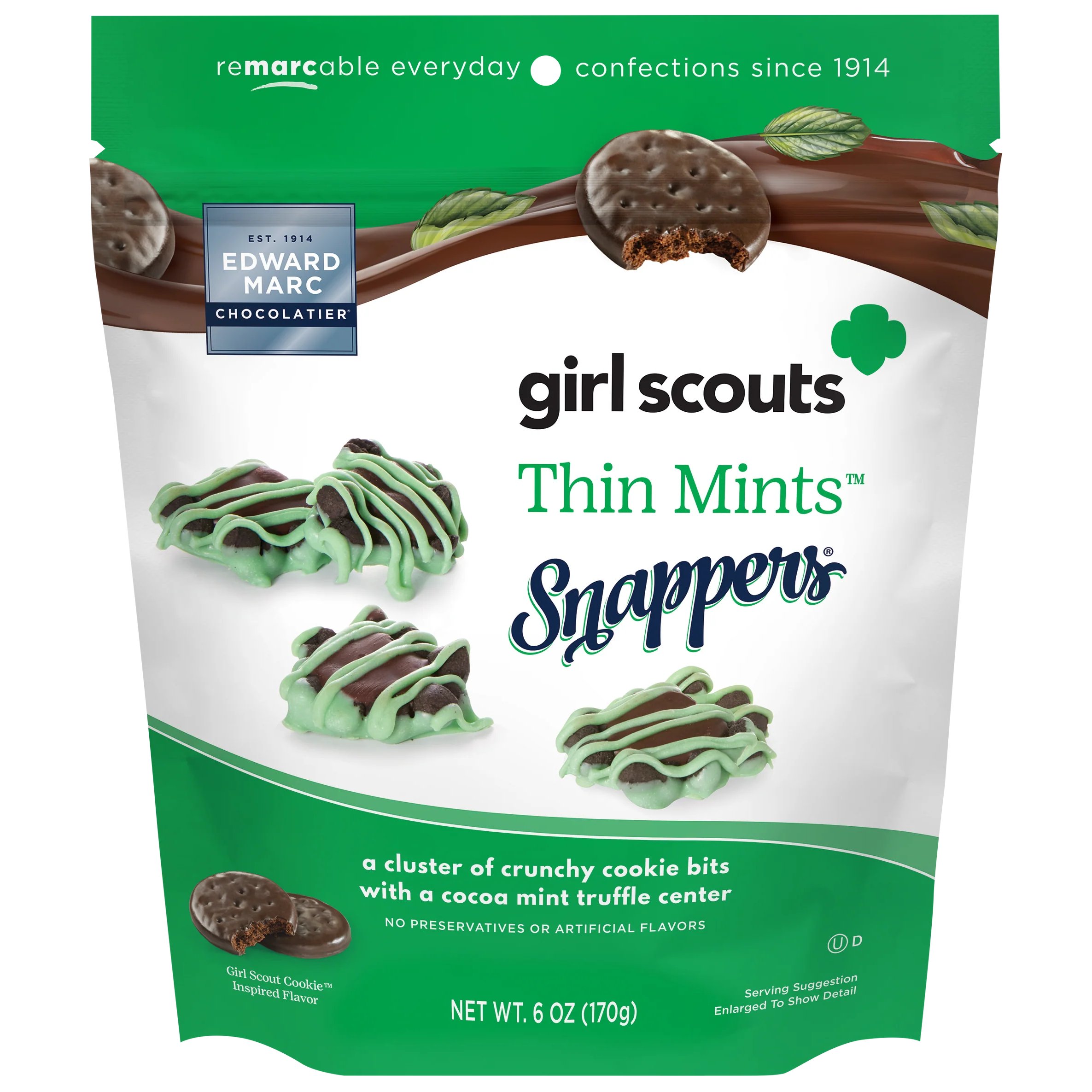 Edward Marc Chocolatier Girl Scouts Thin Mints Snappers, 6 oz | Central ...