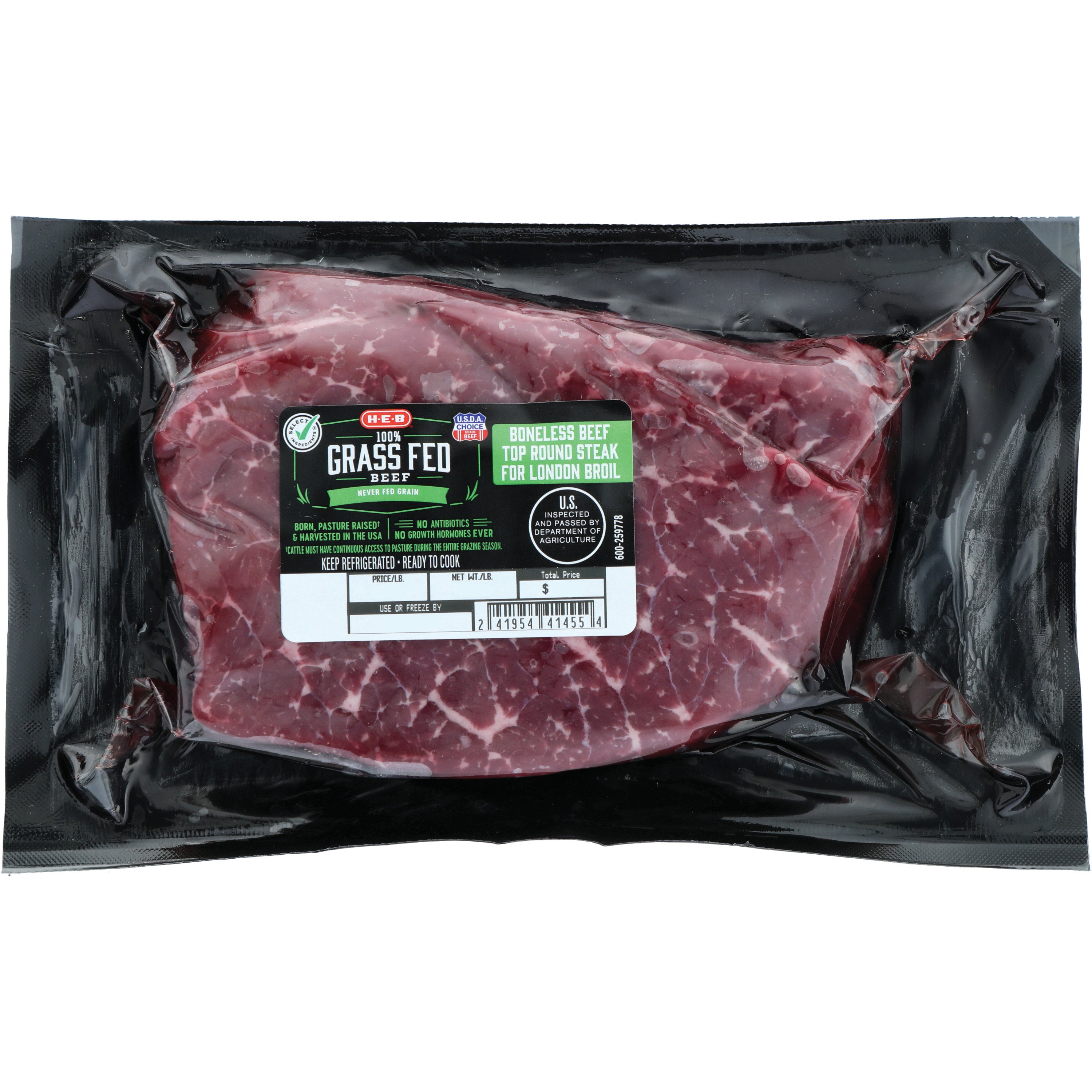 H-E-B Grass Fed Boneless Beef - Top Round Steak - Shop Beef at H-E-B