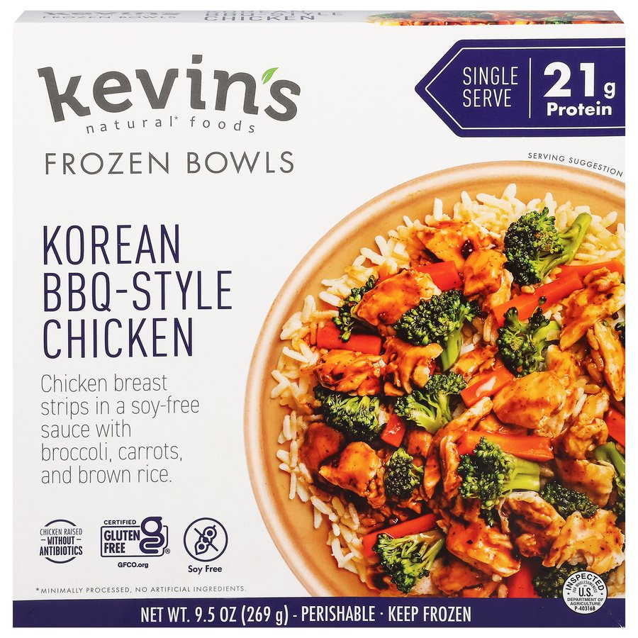 Kevin's Natural Foods 21g Protein Korean BBQ Style Chicken Frozen Meal ...