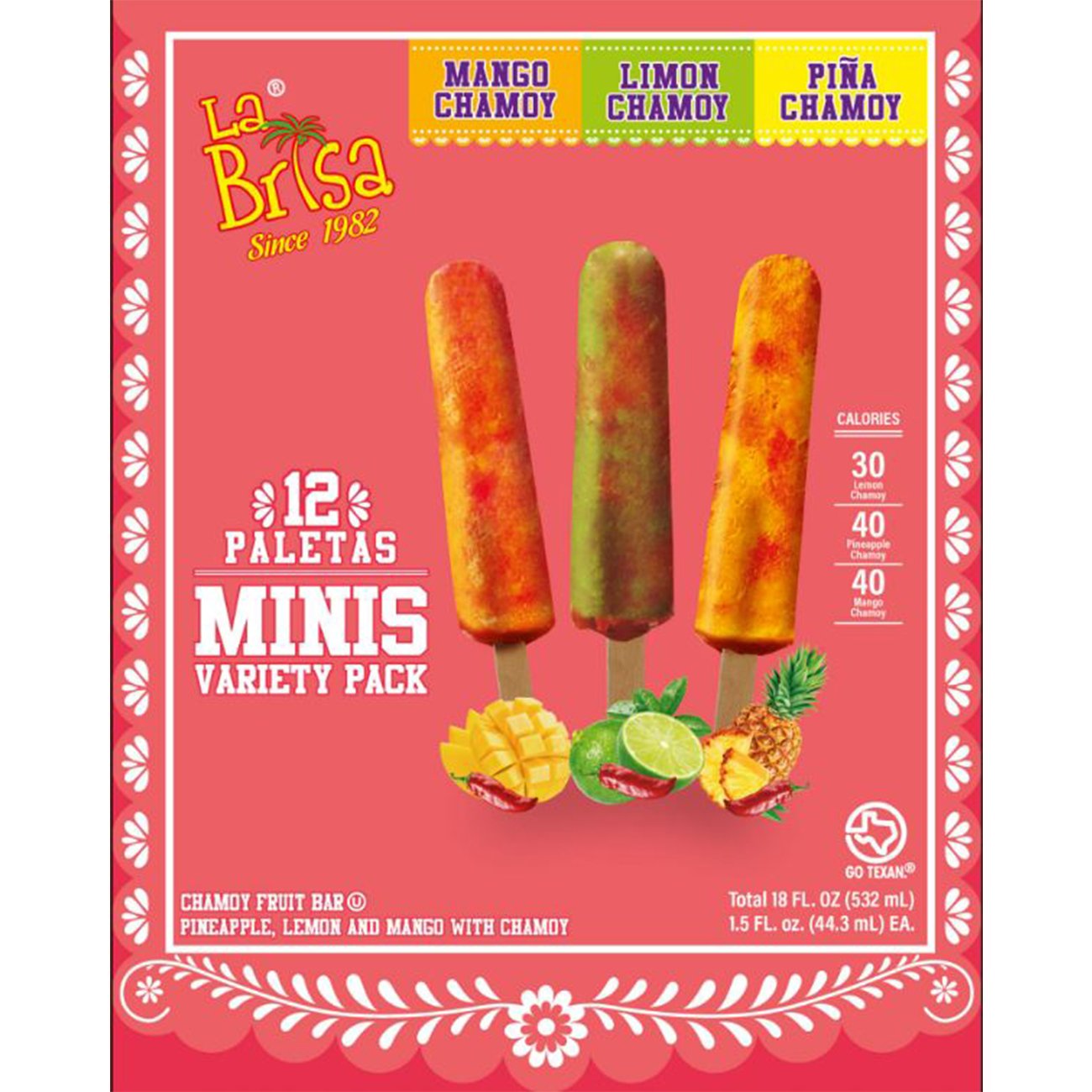 La Brisa Minis Paletas Chamoy Variety Pack - Mango, Limon & Piña - Shop ...