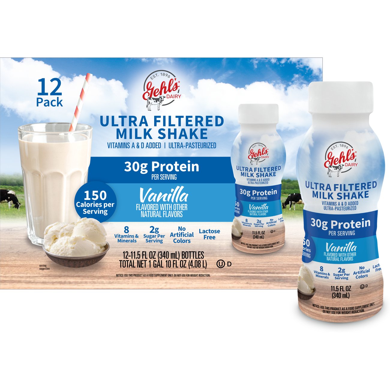 Gehl's Dairy 30G Protein Ultra-Filtered Vanilla Milk - Shop Diet ...