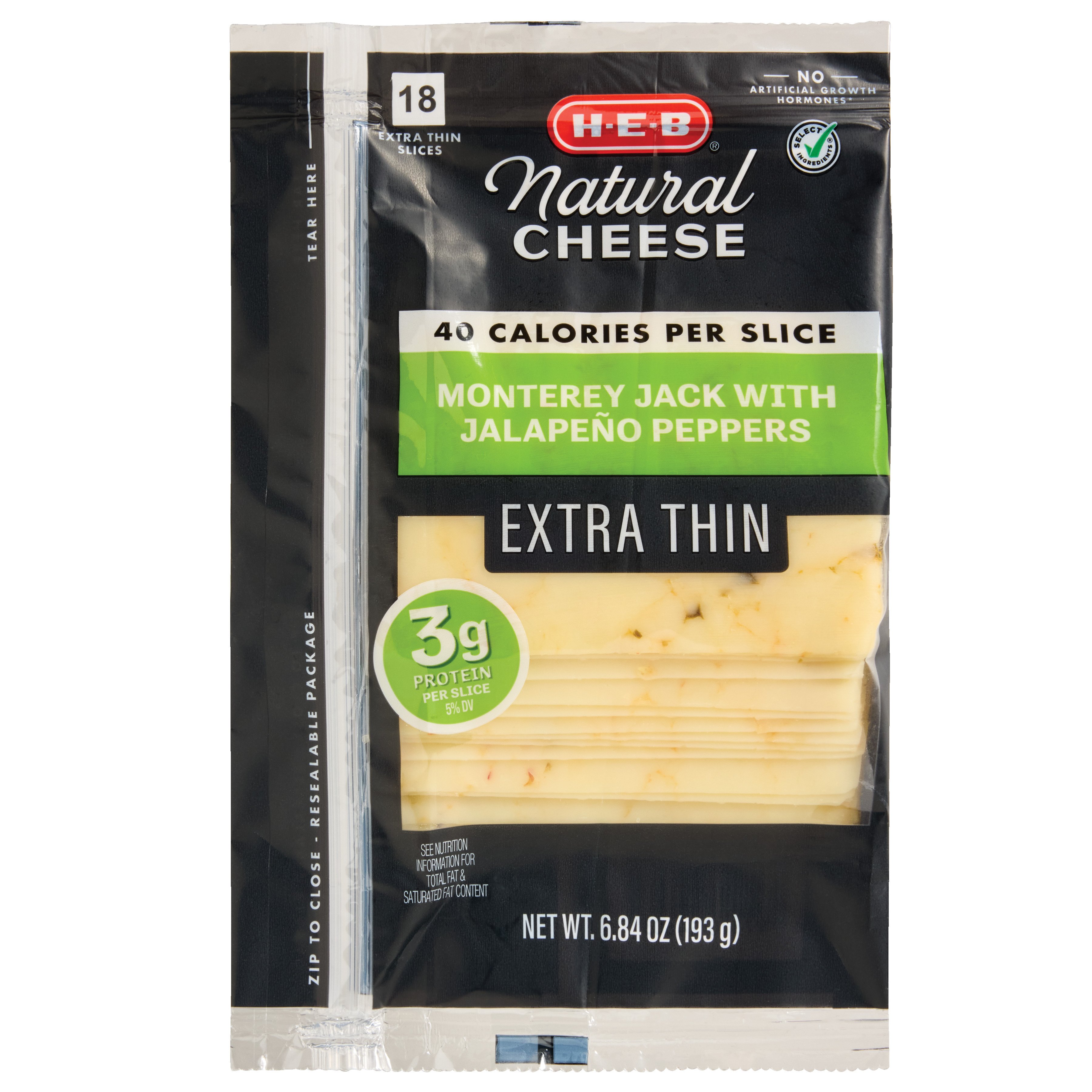 H-E-B Pepper Jack Sliced Cheese, Extra Thin - Shop Cheese at H-E-B