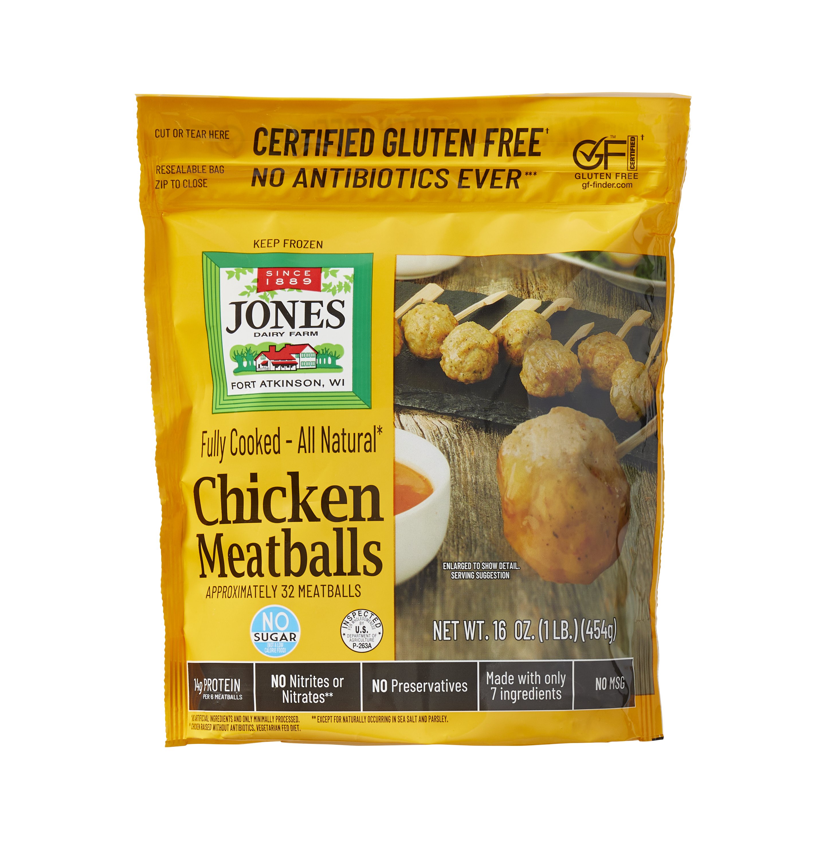 Jones Dairy Farm Fully Cooked All Natural Chicken Meatballs, 16 oz ...