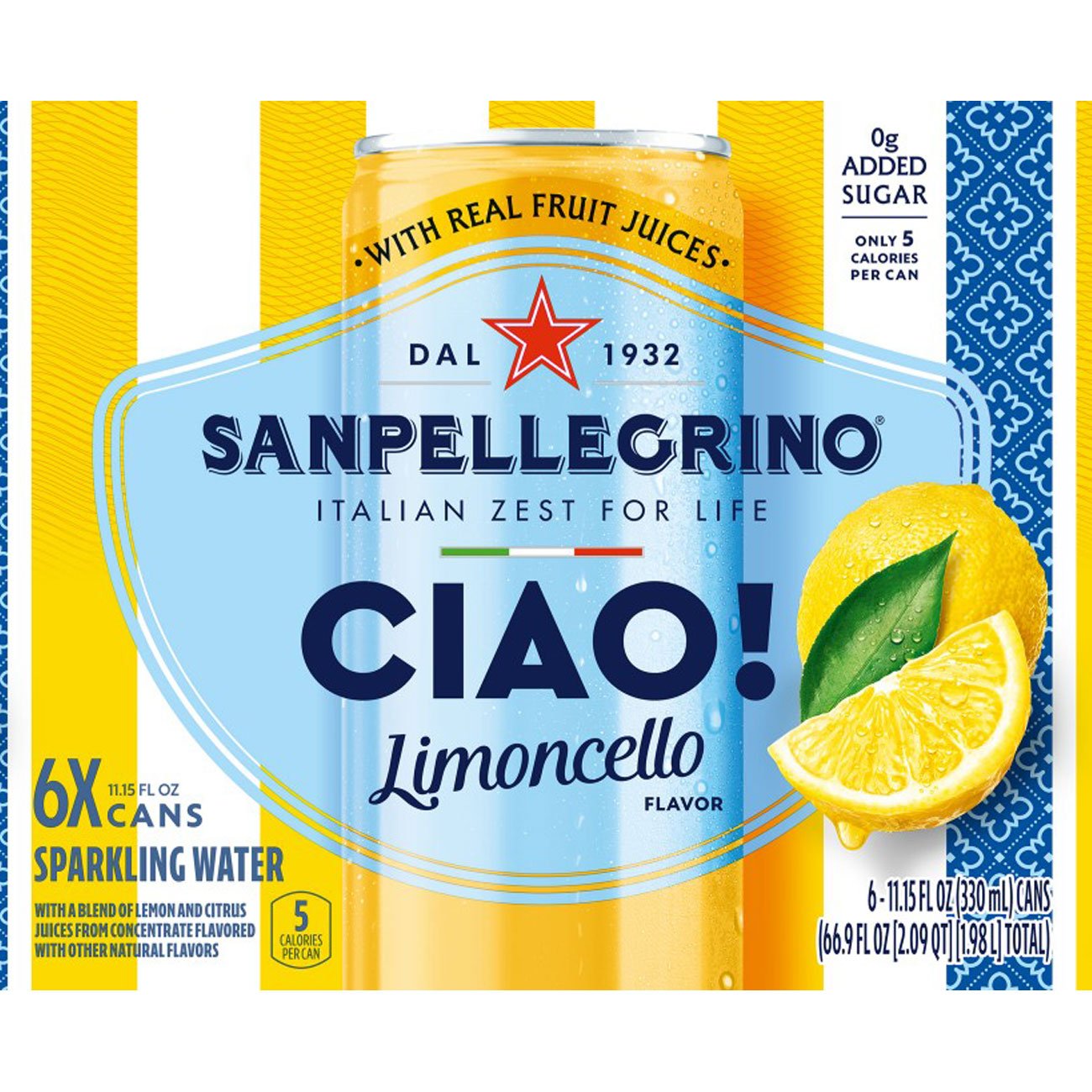 San Pellegrino Ciao Limoncello Sparkling Water 6 pk Cans - Shop Water ...