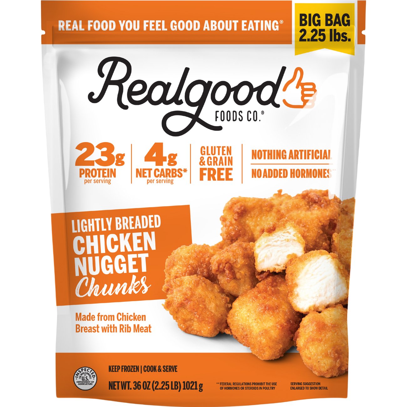Real Good Foods Co. Frozen Lightly Breaded Chicken Nuggets - Big Bag ...