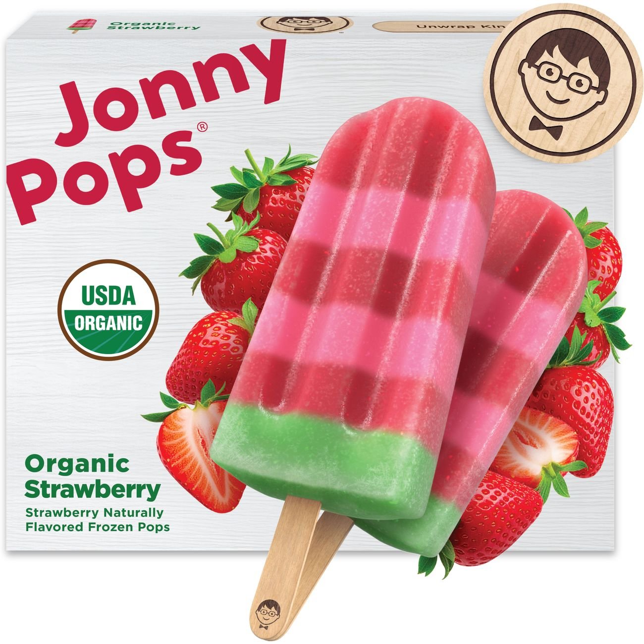 JonnyPops Organic Strawberry Frozen Pops - Shop Bars & pops at H-E-B