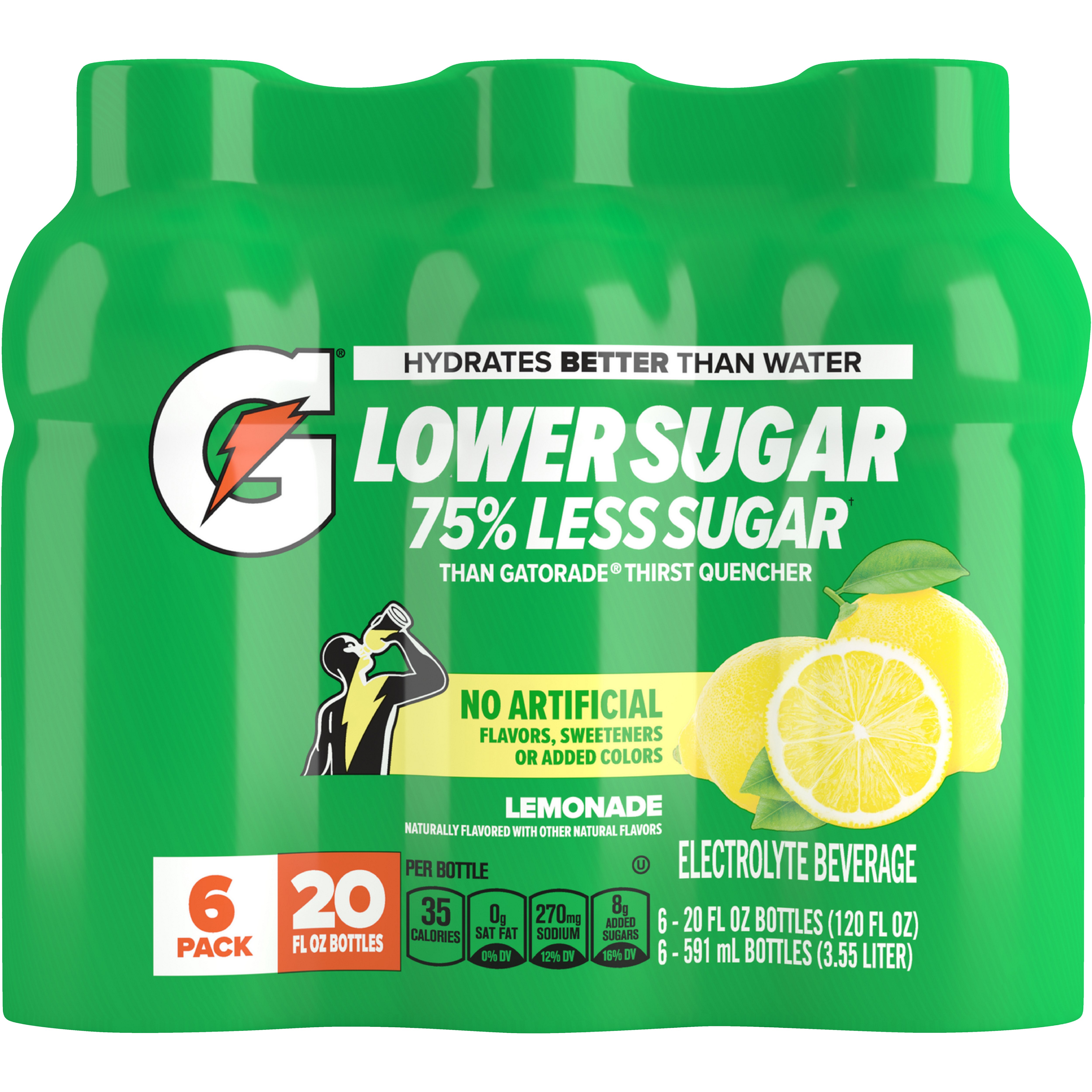 Gatorade Lower Sugar Lemonade Electrolyte Beverage 6 pk Bottles - Shop ...