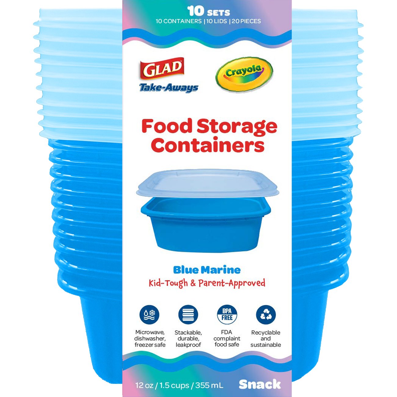 Glad Take-Aways Food Storage Containers - Blue Marine, 10 pk - Shop ...