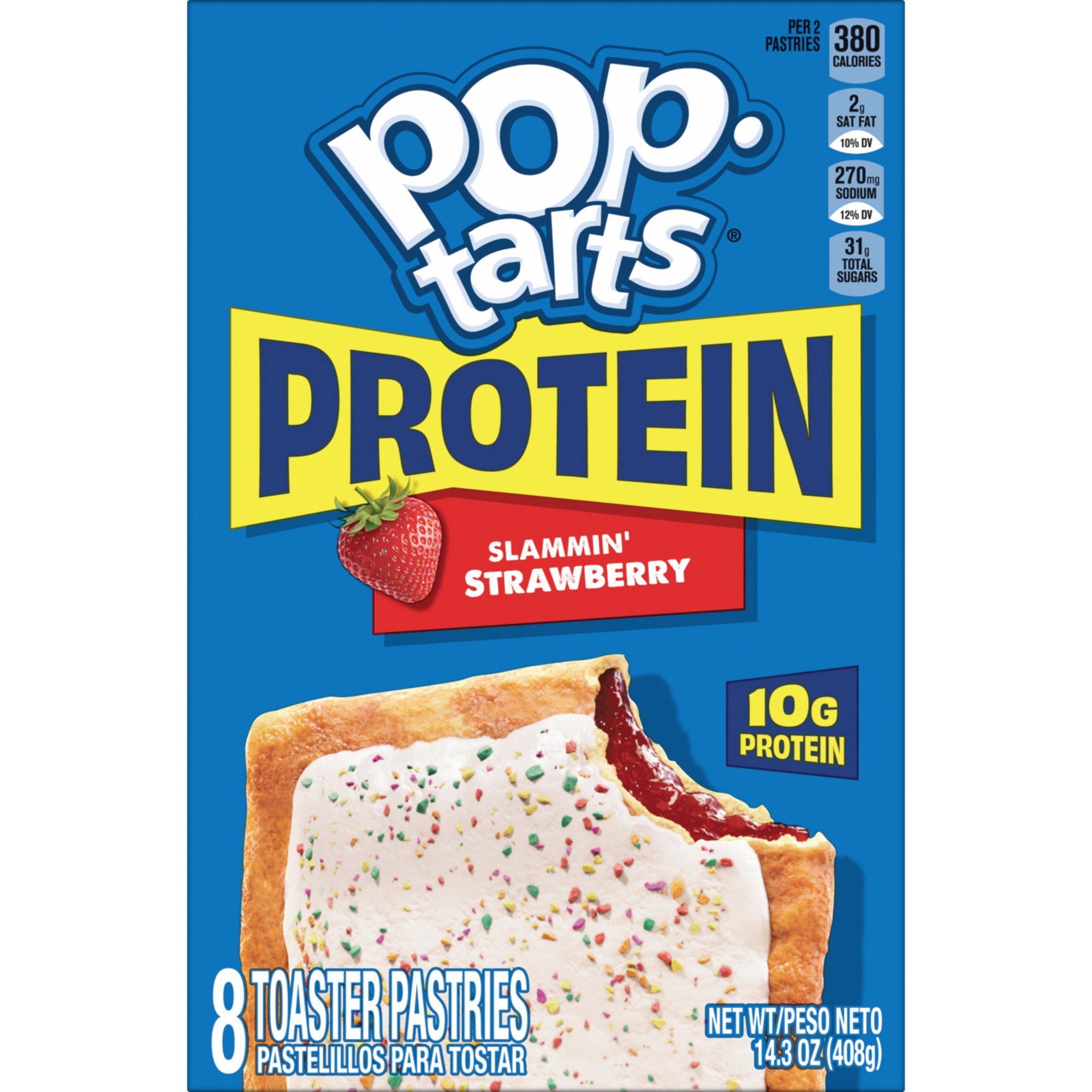 Pop-Tarts 10g Protein Slammin' Strawberry Toaster Pastries - Shop ...