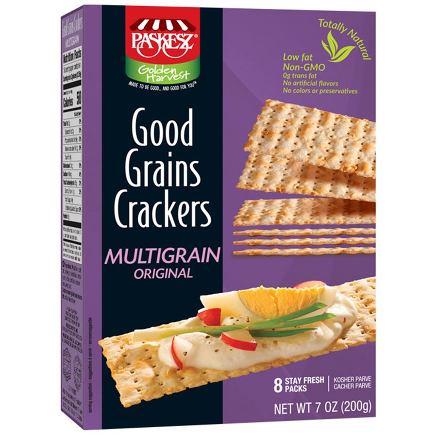 Paskesz Kosher Good Grains Multigrain Crackers - Shop Crackers ...
